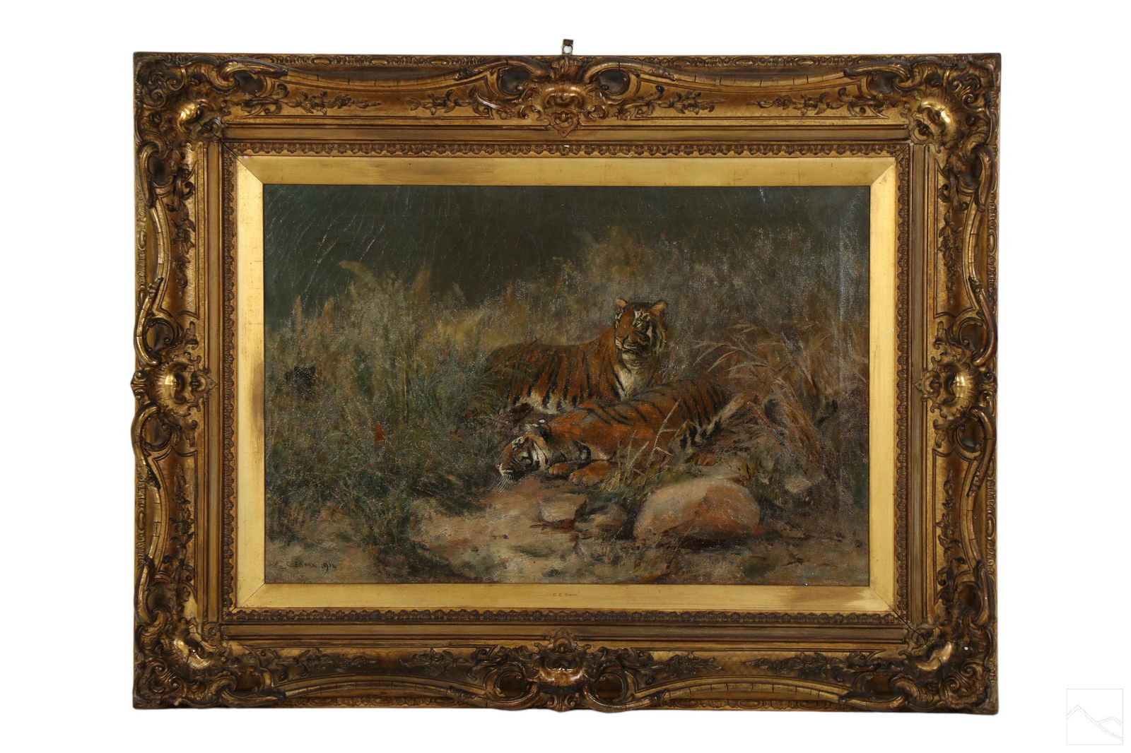 Cuthbert E Swan 1870-1931 Wildlife Tigers Painting Auction