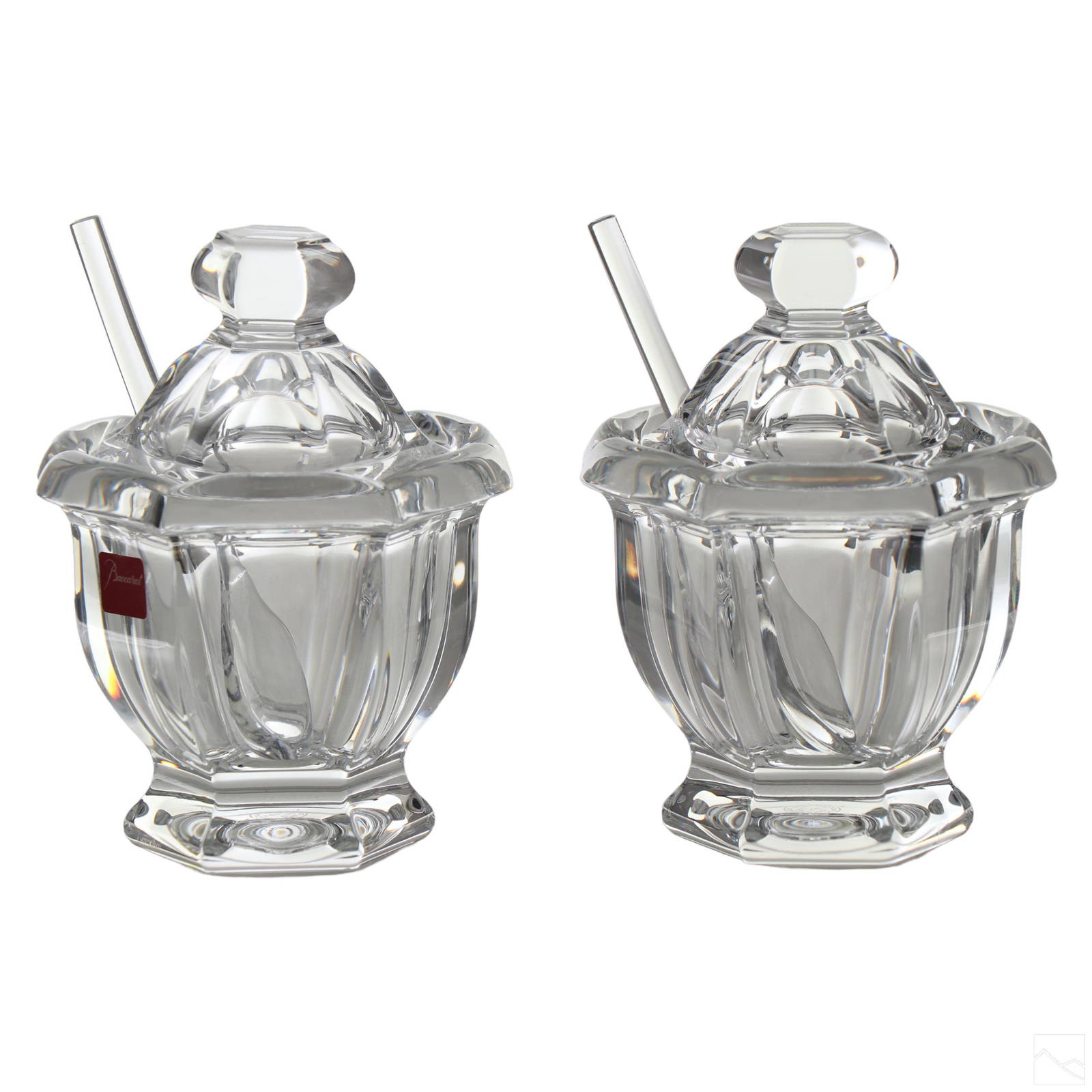 Baccarat French Crystal Missouri Mustard Jar Set Auction