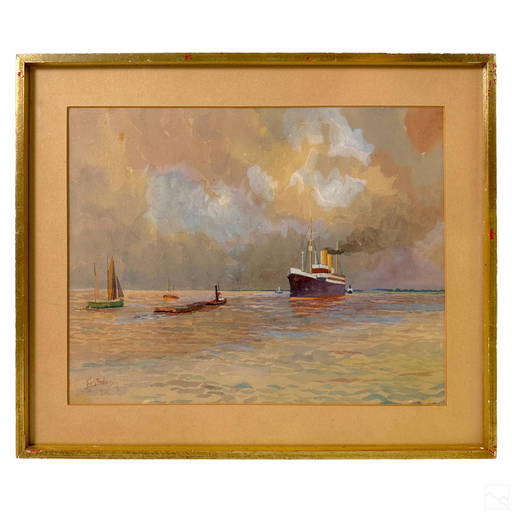 Frederick T. Anderson 1846 1926 Seascape Painting