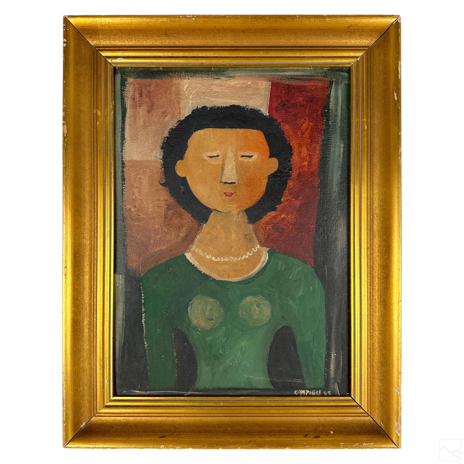Massimo Campigli 1895-1971 Portrait Oil Painting Auction