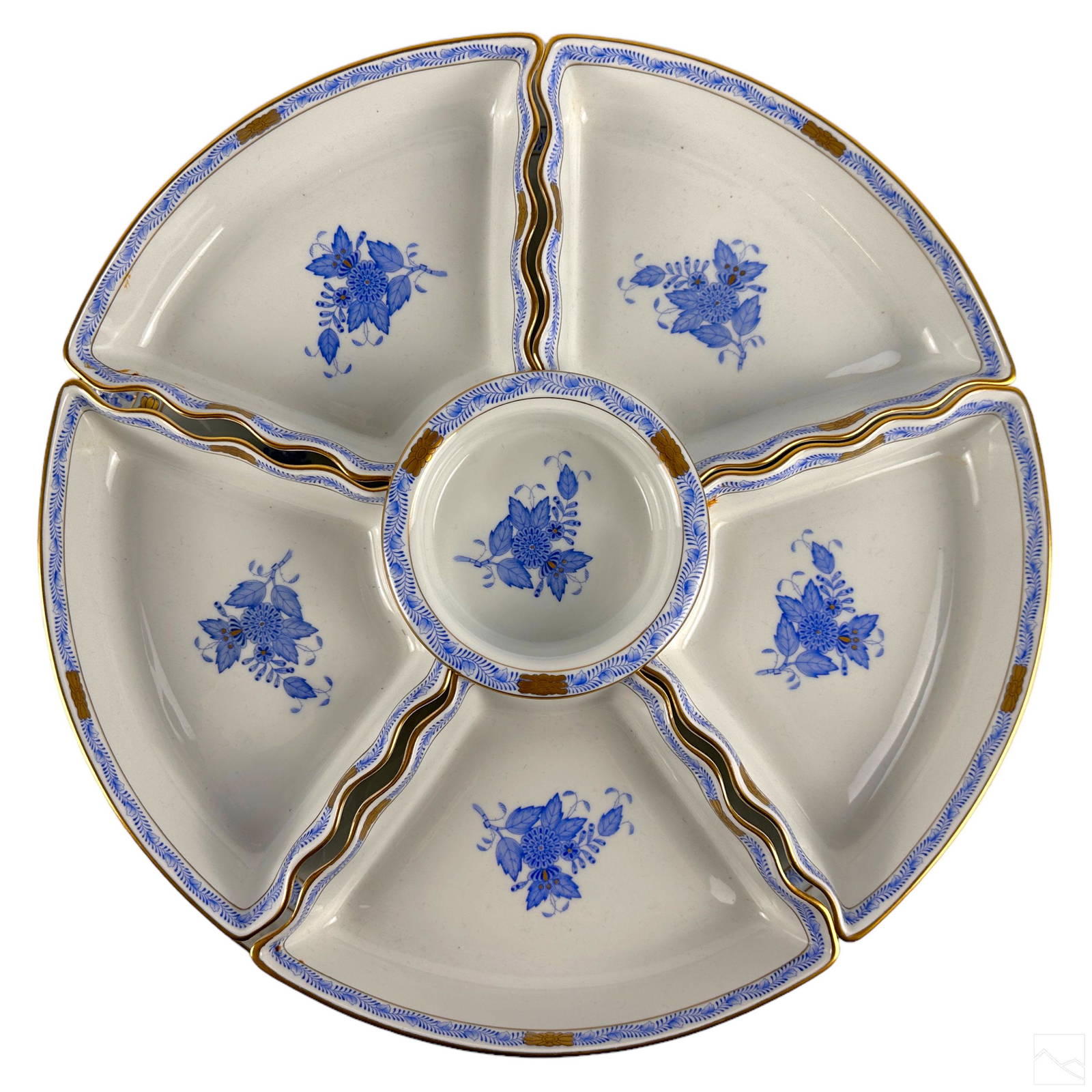 Herend Porcelain Chinese Bouquet Segmented Platter Auction