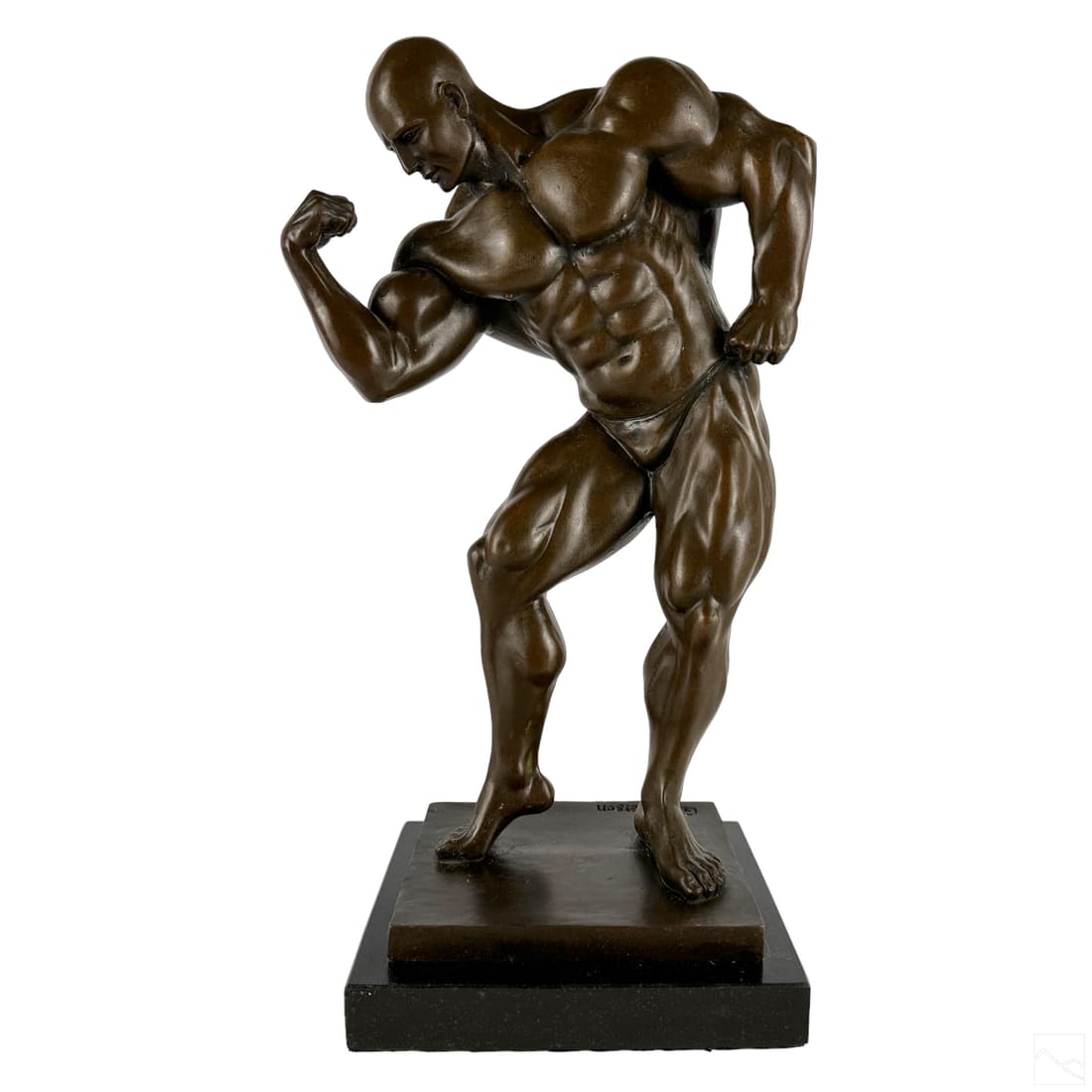 G. Anderson 20c. Bronze Male Bodybuilder Sculpture Auction