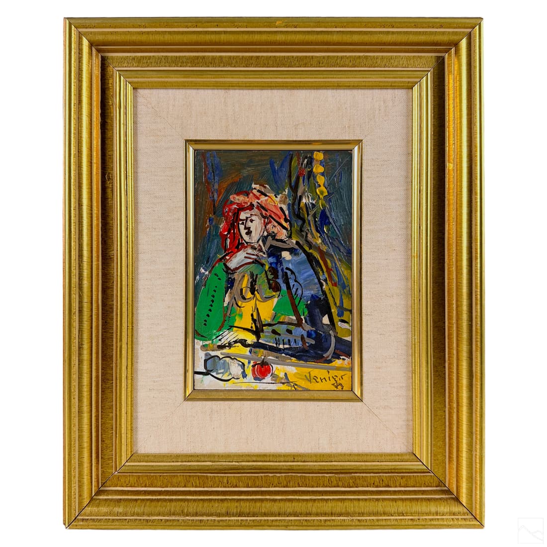 Bruno Venier 1914-1996 Figural Abstract Painting Auction