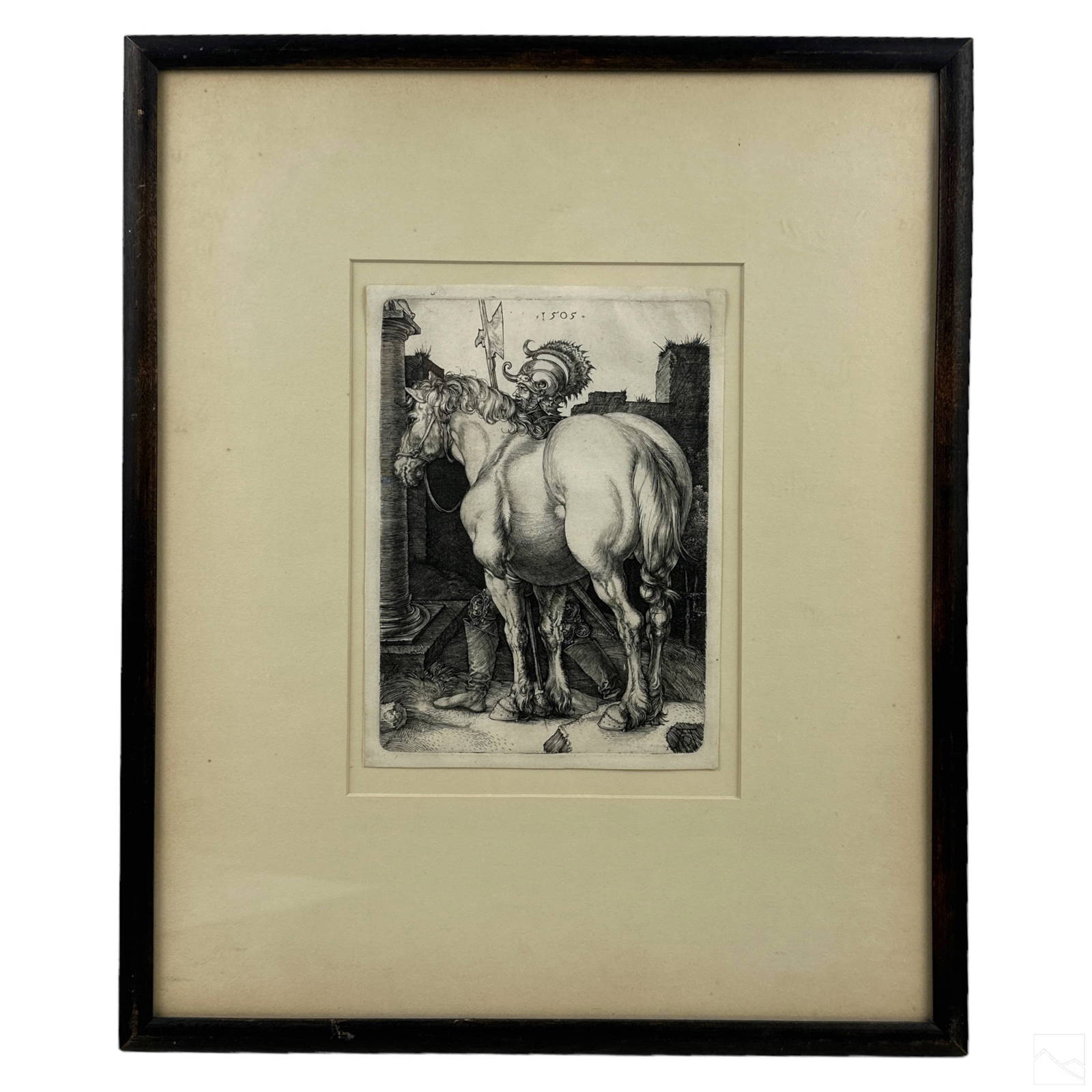Albrecht Durer 1471-1528 Large War Horse Etching Auction