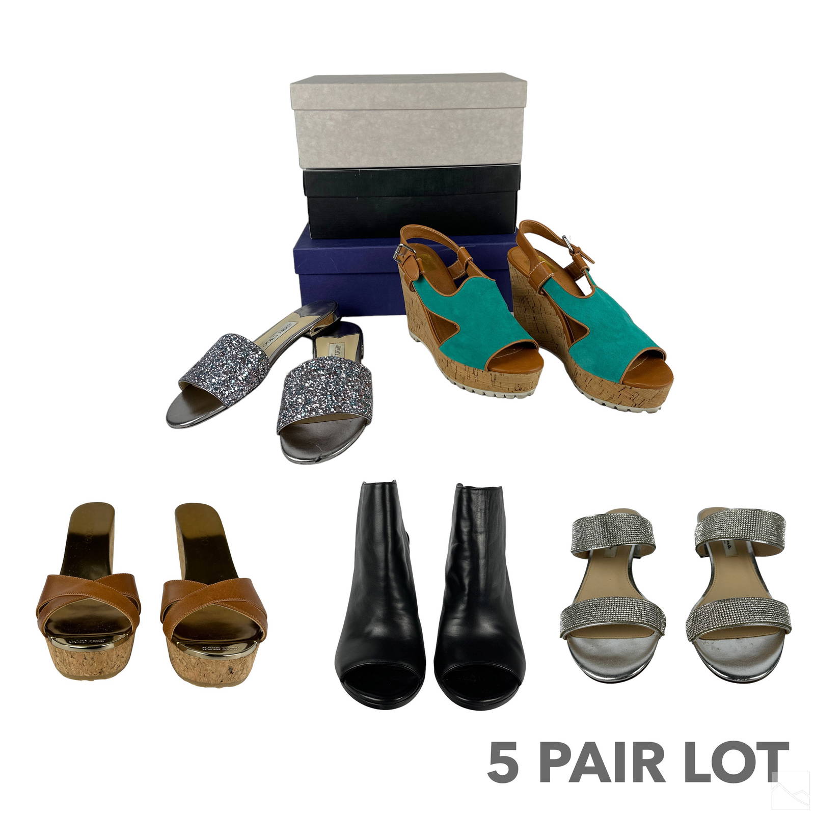 Jimmy Choo Weitzman Nina Vito Shoes 5pc Estate Lot Auction