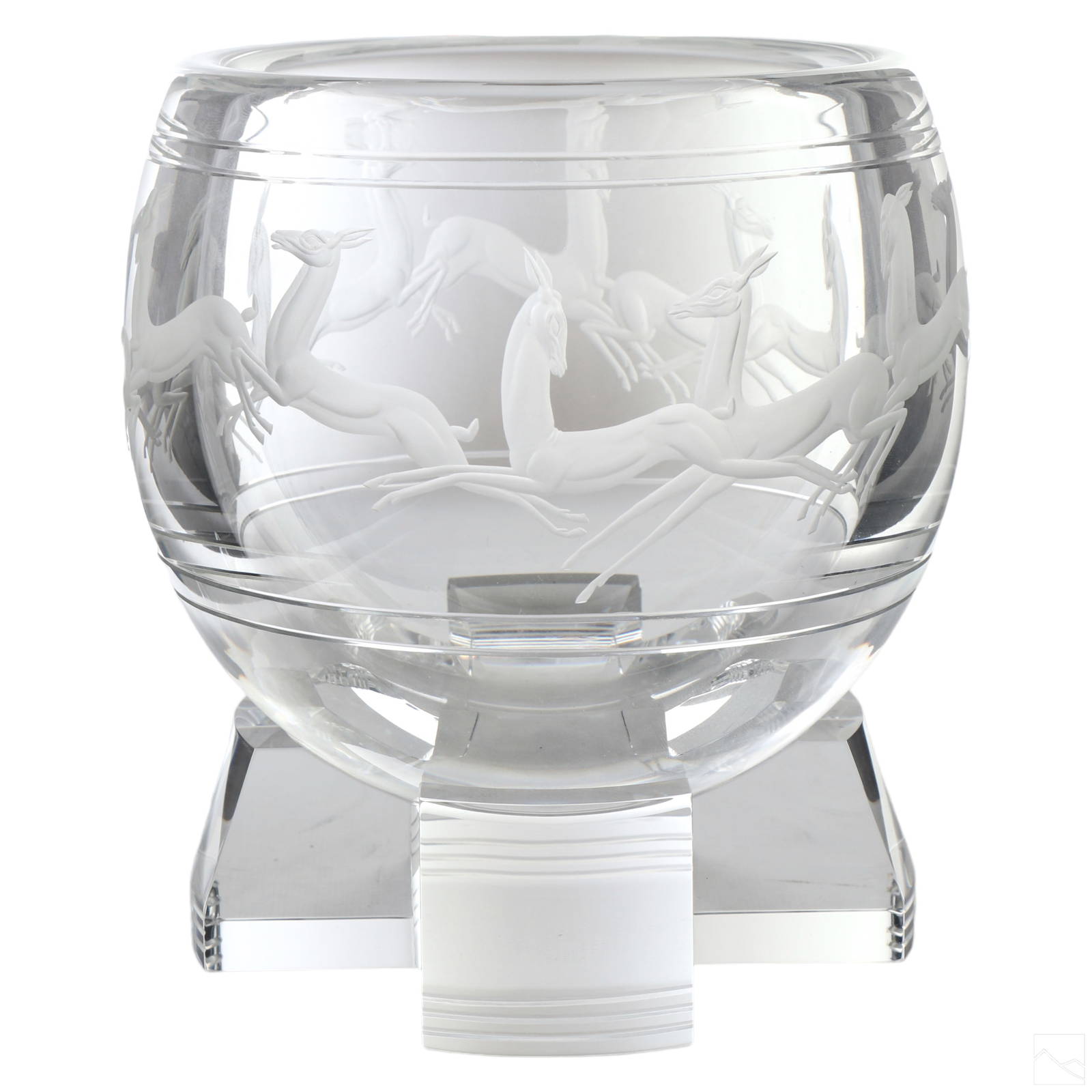 Steuben Crystal Sidney Waugh Art Deco Gazelle Bowl Auction