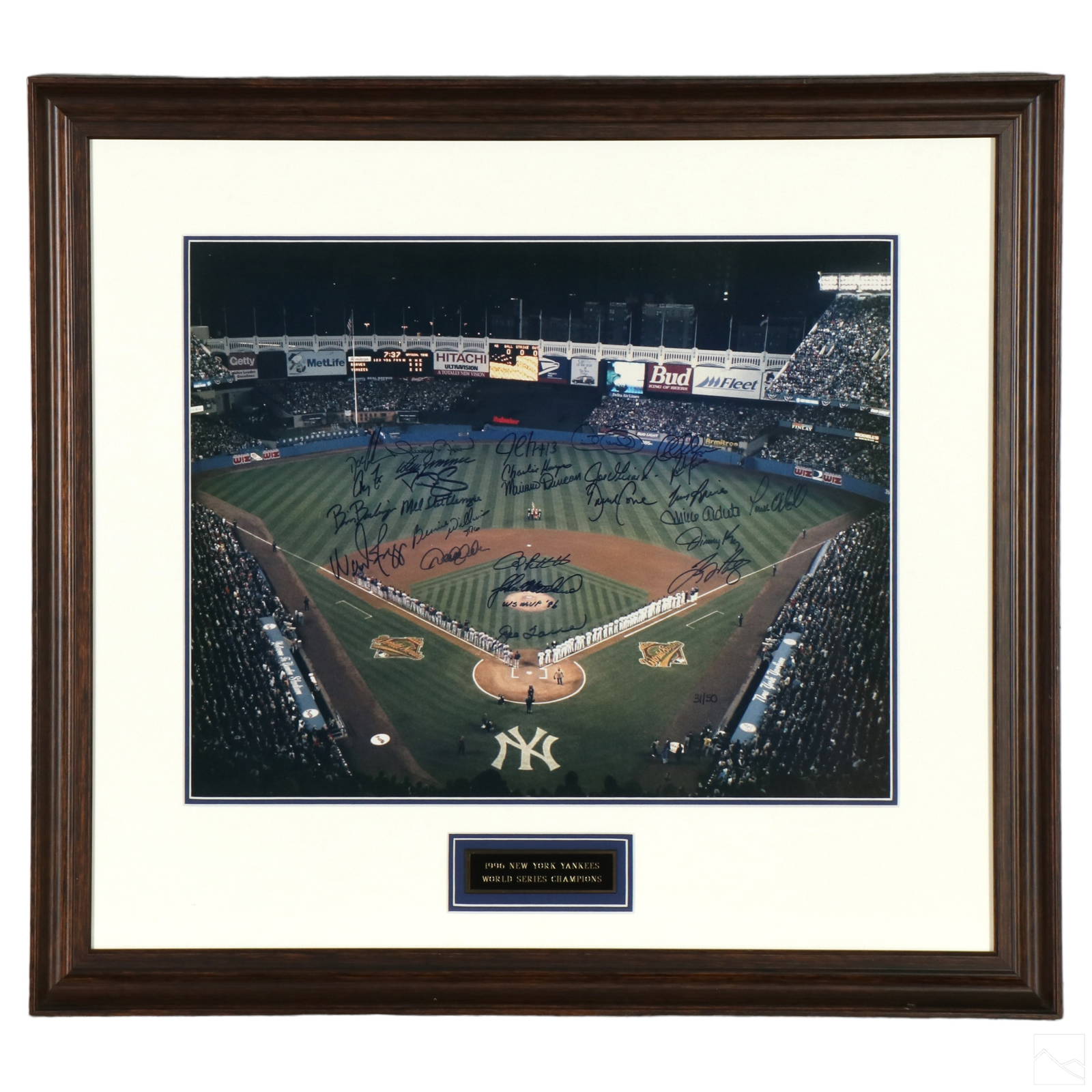 Ny Yankees Signed 1996 Baseball World Series Photo Auction