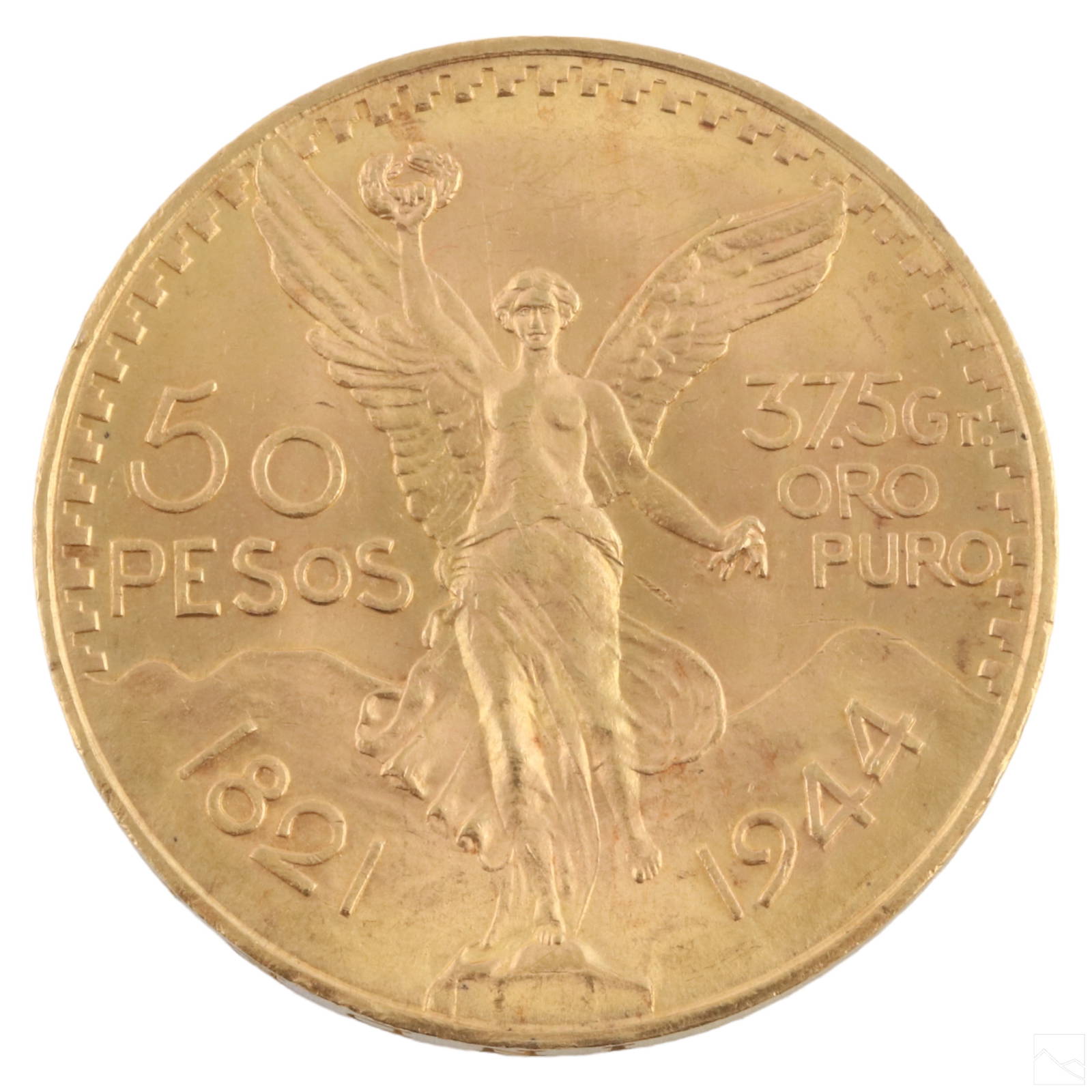 Mexican Gold 50 Peso 1944 Centenario Coin 1.2057oz Auction