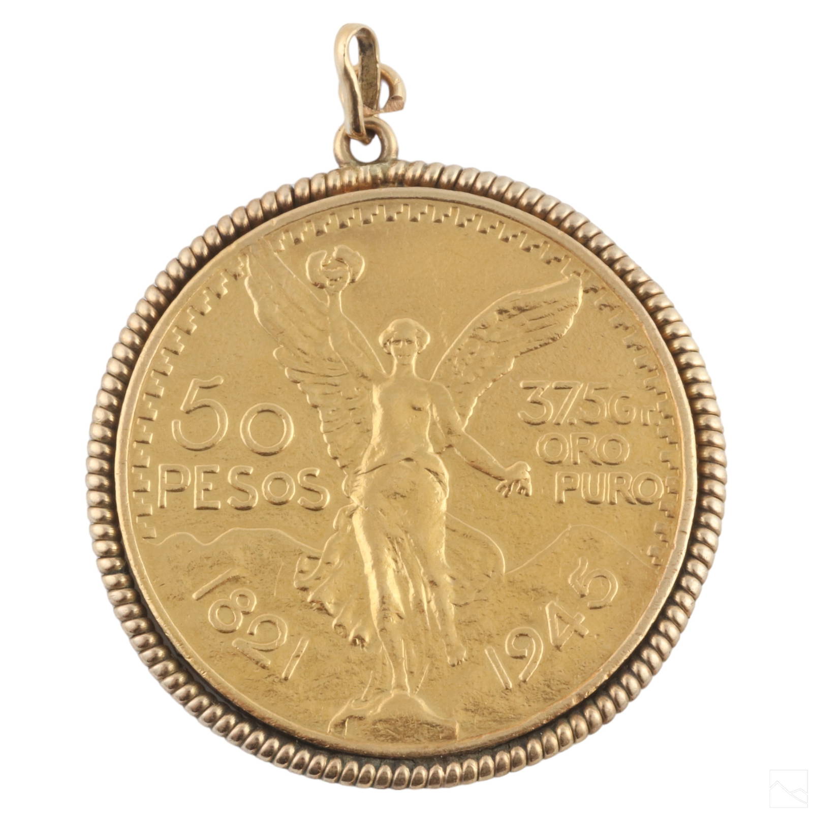 Mexican Gold 50 Peso 1945 Centenario Coin Pendant Auction