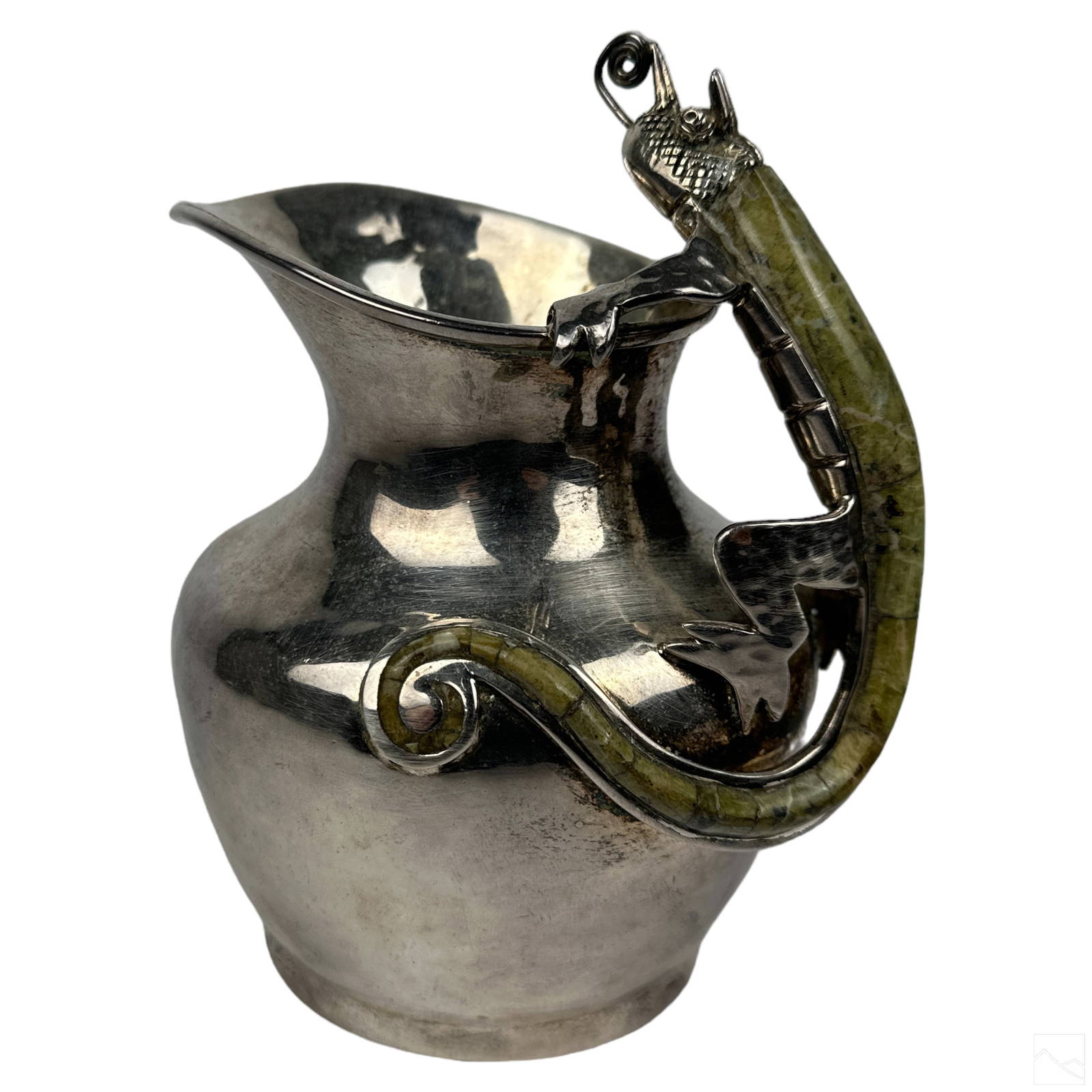 Los Castillo Taxco Chameleon Silver Plate Pitcher Auction