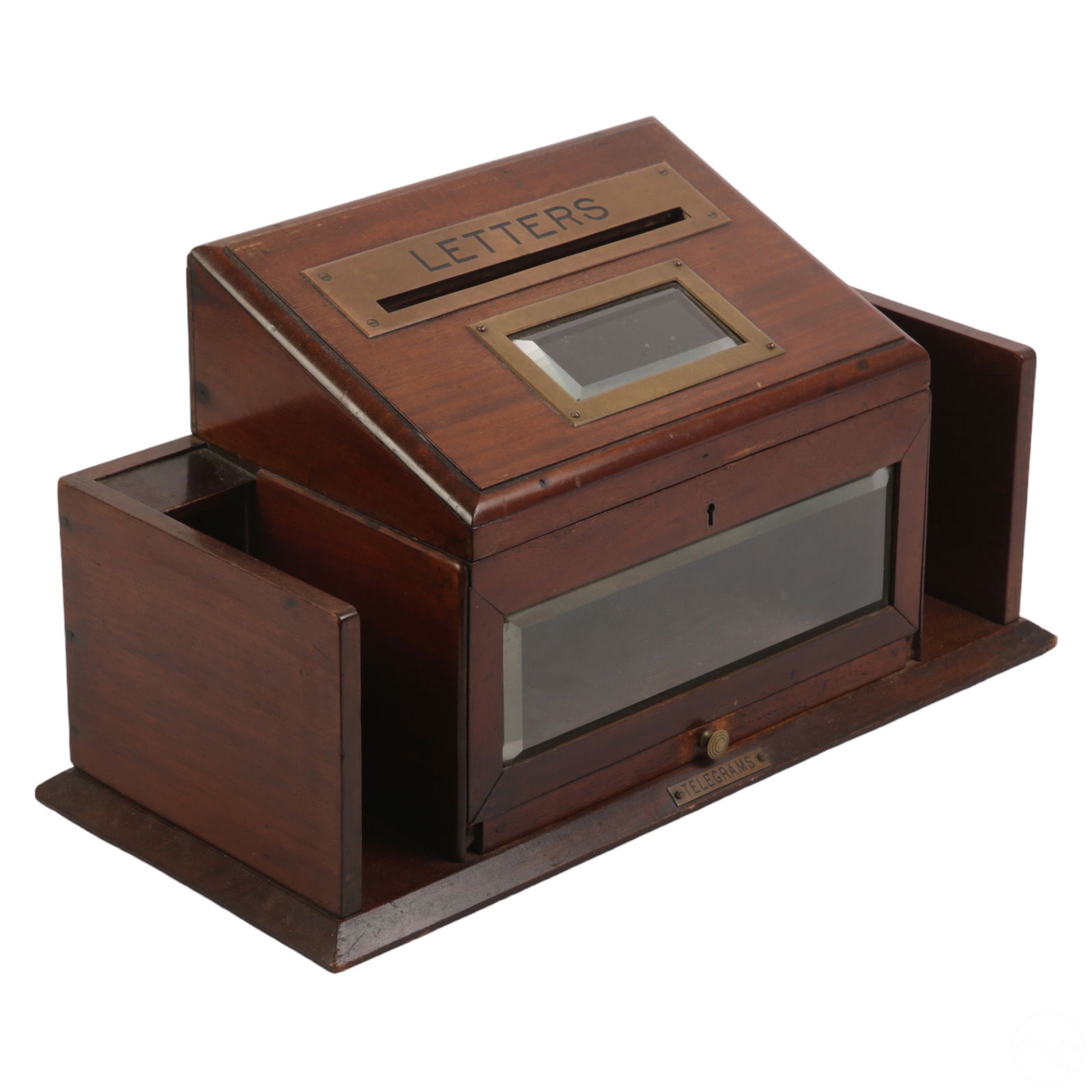 English Antique Wooden Hotel Letter & Telegram Box Auction