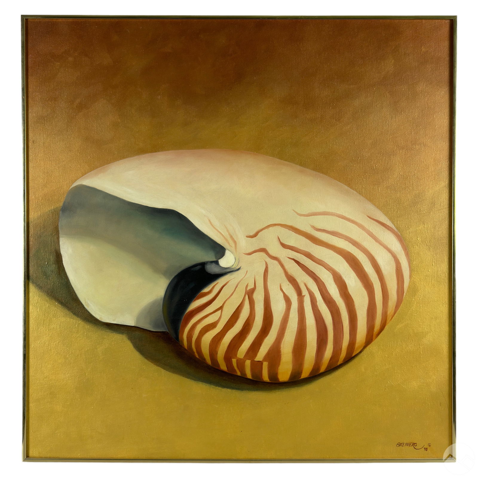 Sal Salinero 1941-2015 Mollusk Shell Oil Painting Auction