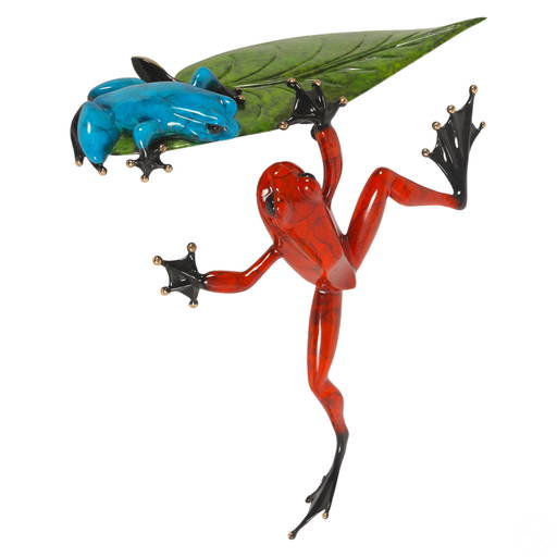 Tim Cotterill B.1950 Frogman Bronze Frog Sculpture