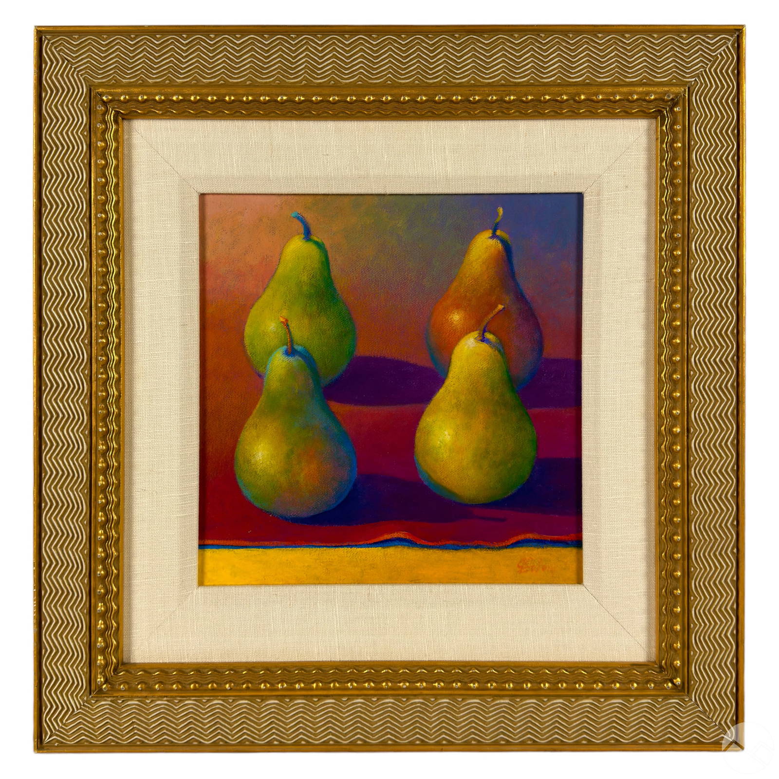 Jim Salem B.1948 Four Pears In Still Life Painting Auction