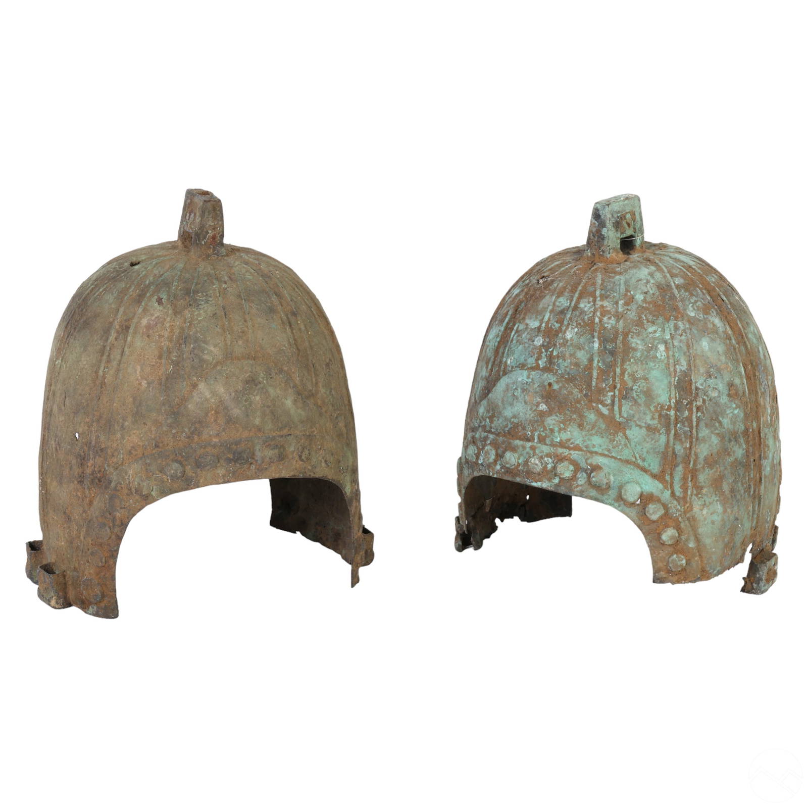 Chinese Antique Style Bronze Body Armour Helmets Auction