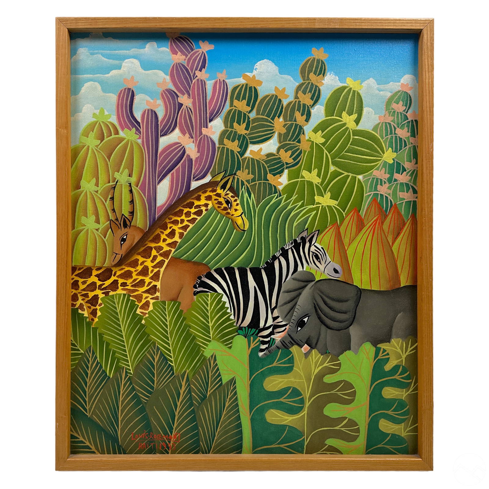 Louis Rosemond B.1957 Haitian Landscape Painting Auction