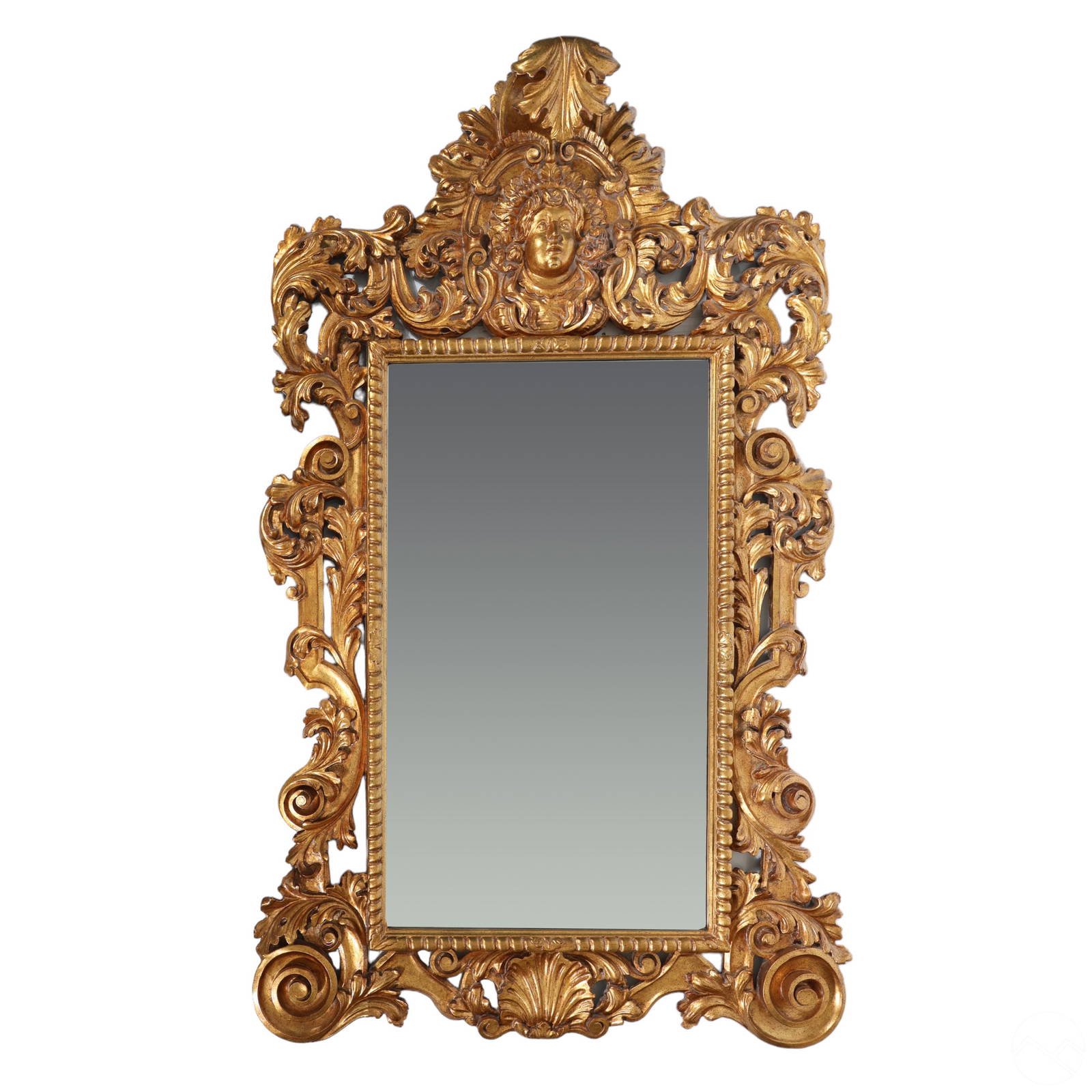 Monumental French Rococo Style Gilt Foyer Mirror Auction
