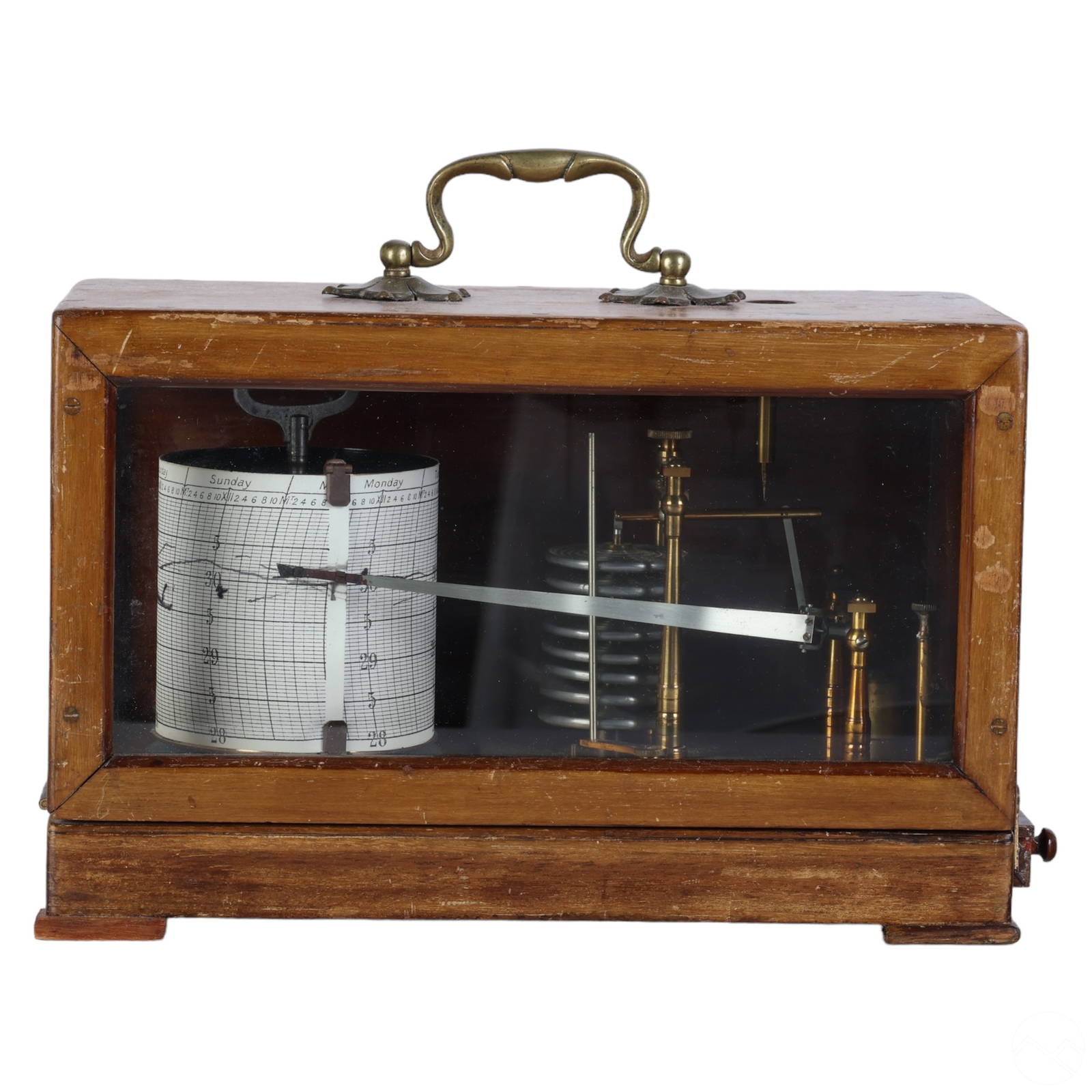 English Ship Aneroid Barograph Recording Barometer Auction