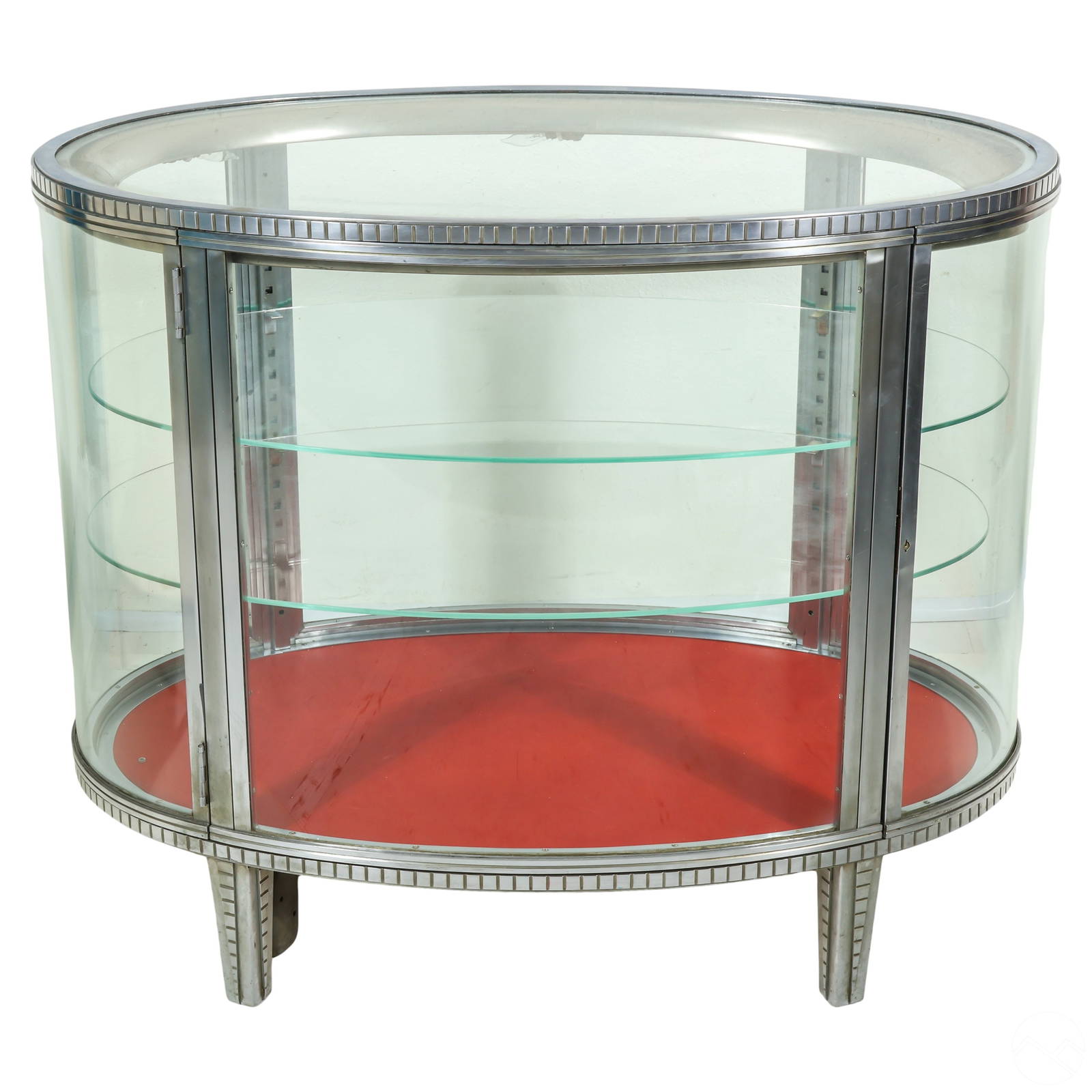 Unique Metal & Glass Encased Vitrine Display Table Auction