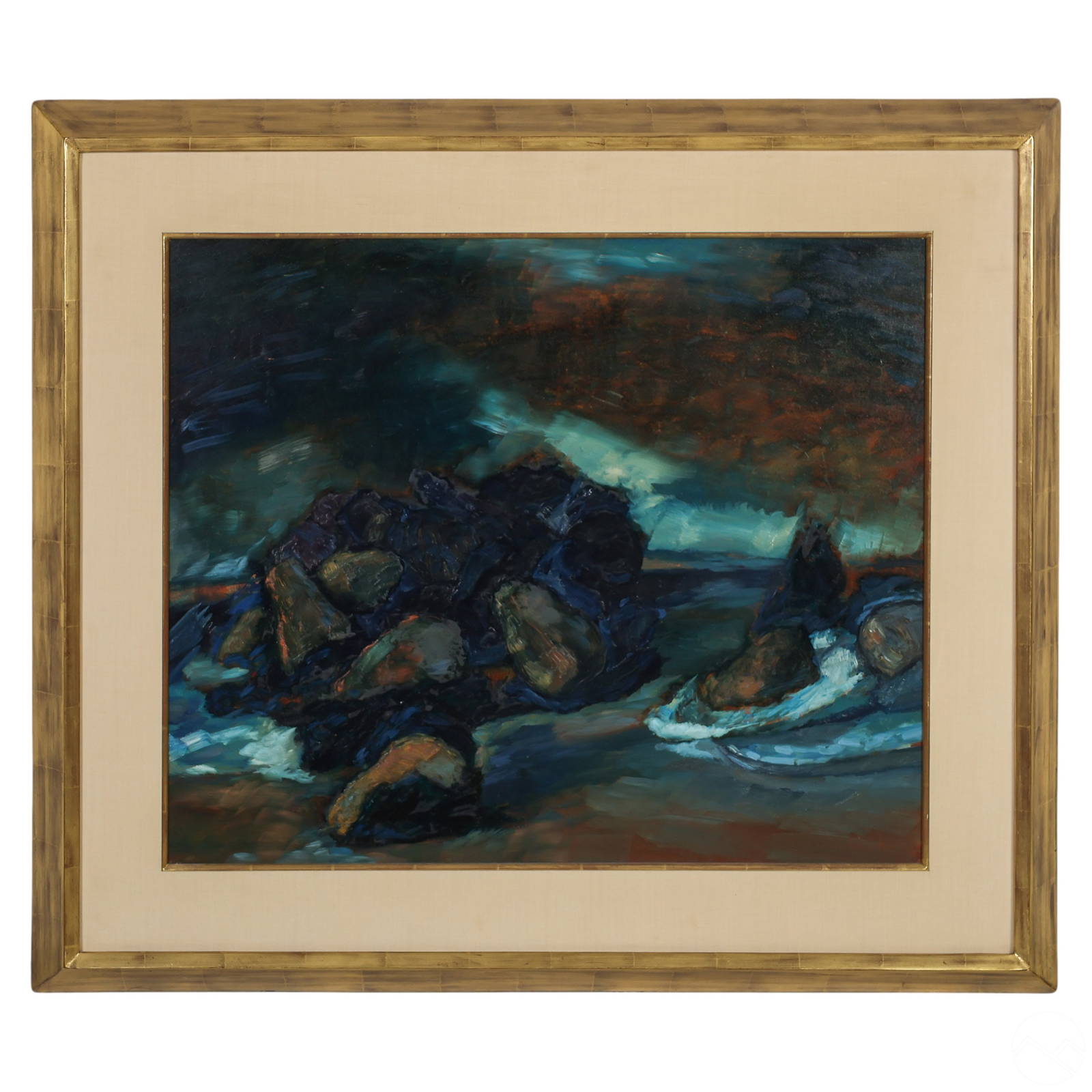 Abstract Expressionist Beach Seascape Oil Painting Auction