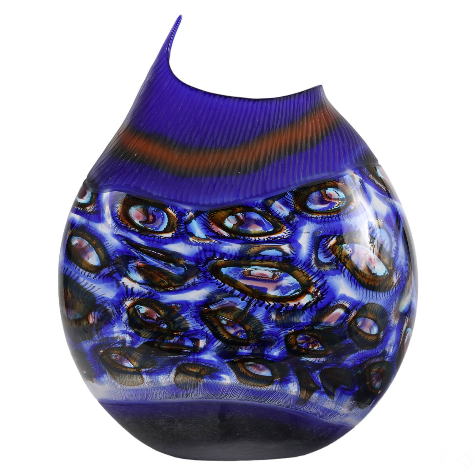 Leone Panisson Murano Studio Art Glass Vase Signed Auction