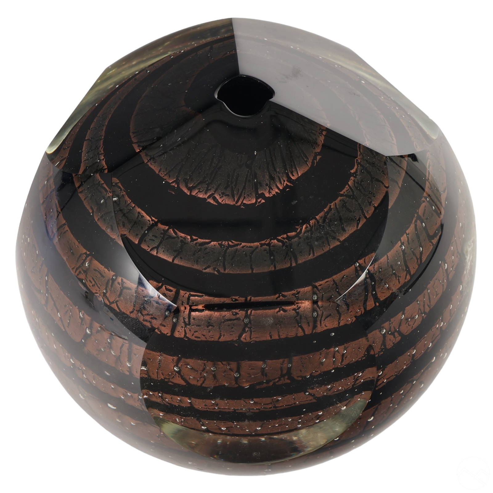 Steven Correia B.1949 Fleck Art Glass Vase Signed Auction