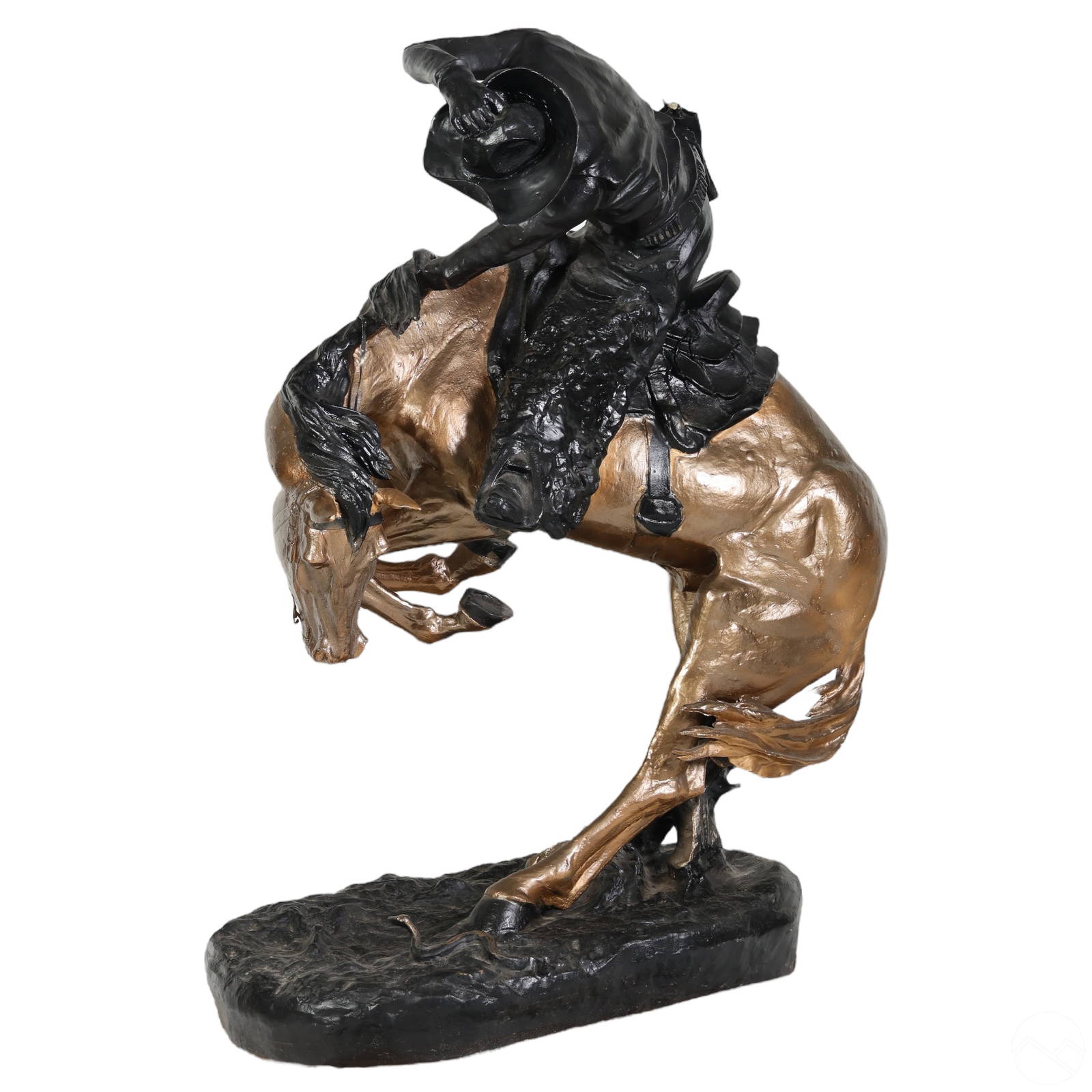Rattlesnake Cowboy Bronzed Statue After Remington Auction