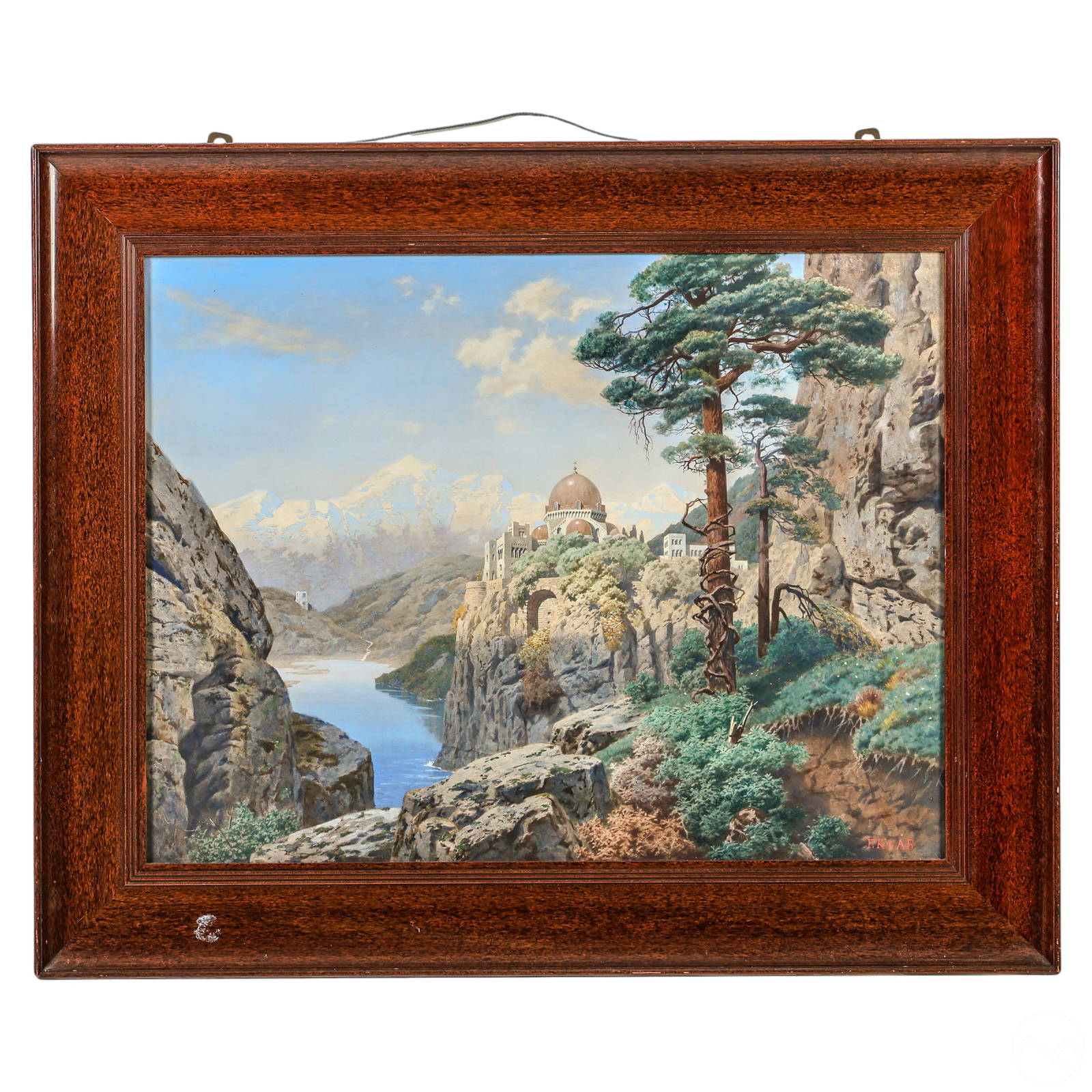 Ferdinand Knab 1834-1902 Temple Landscape Painting Auction