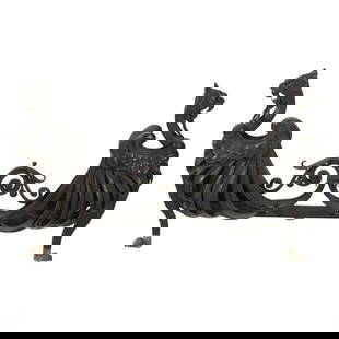 Bradley & Hubbard Dragon Andirons Auction