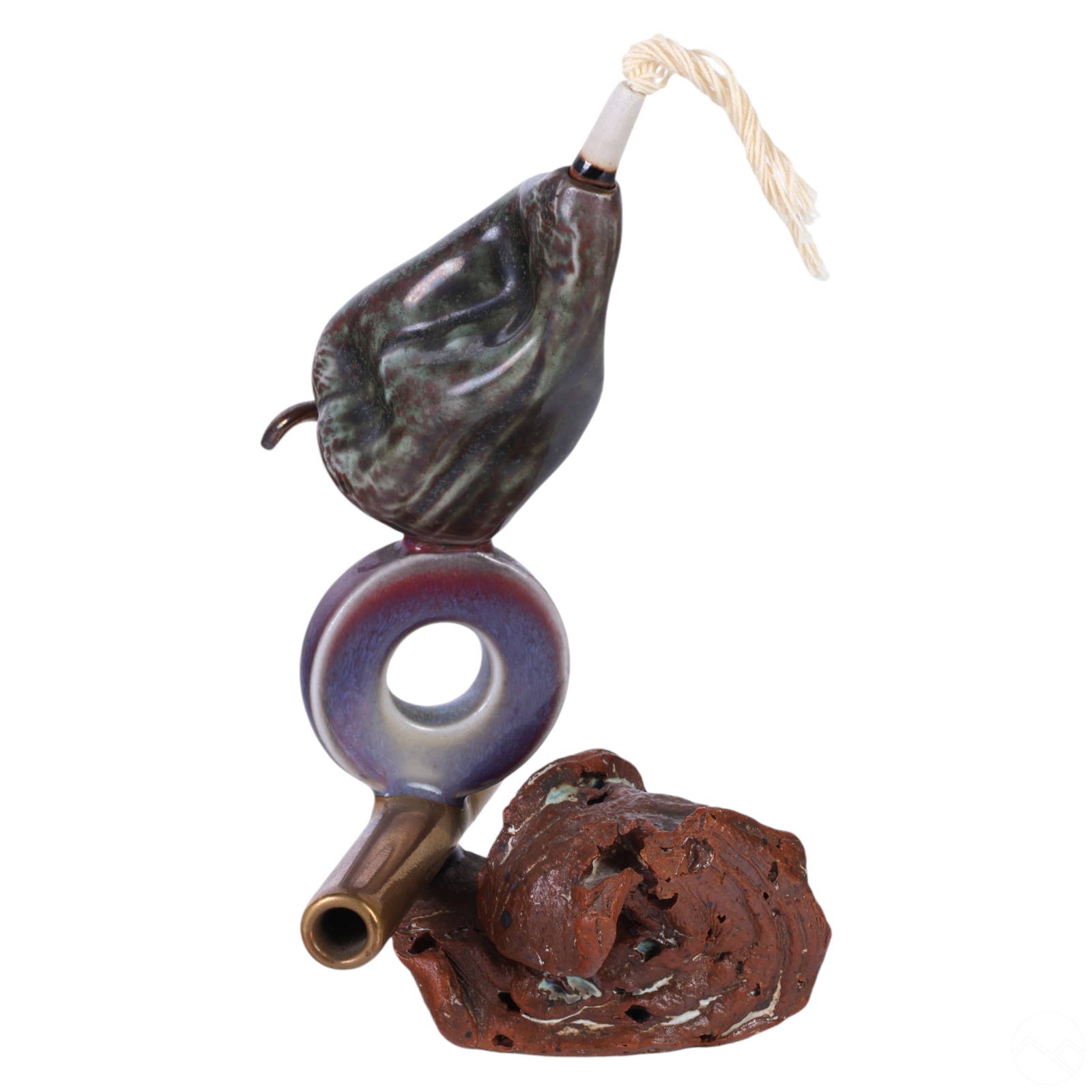 Adrian Saxe B.1943 Abstract Pottery Art Lantern Auction