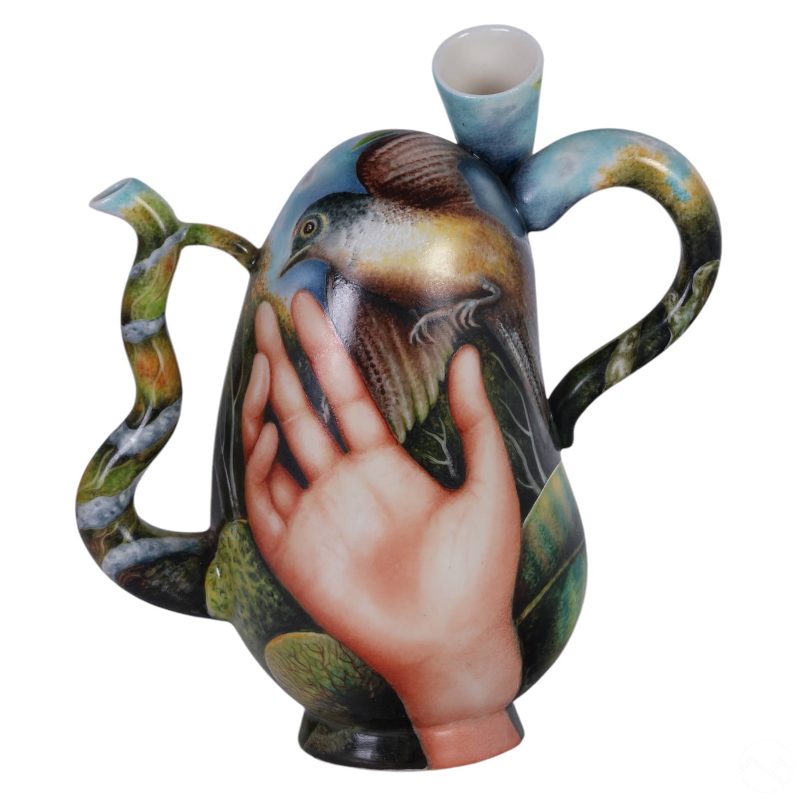 Kurt Weiser B.1950 Hand Painted Porcelain Teapot Auction
