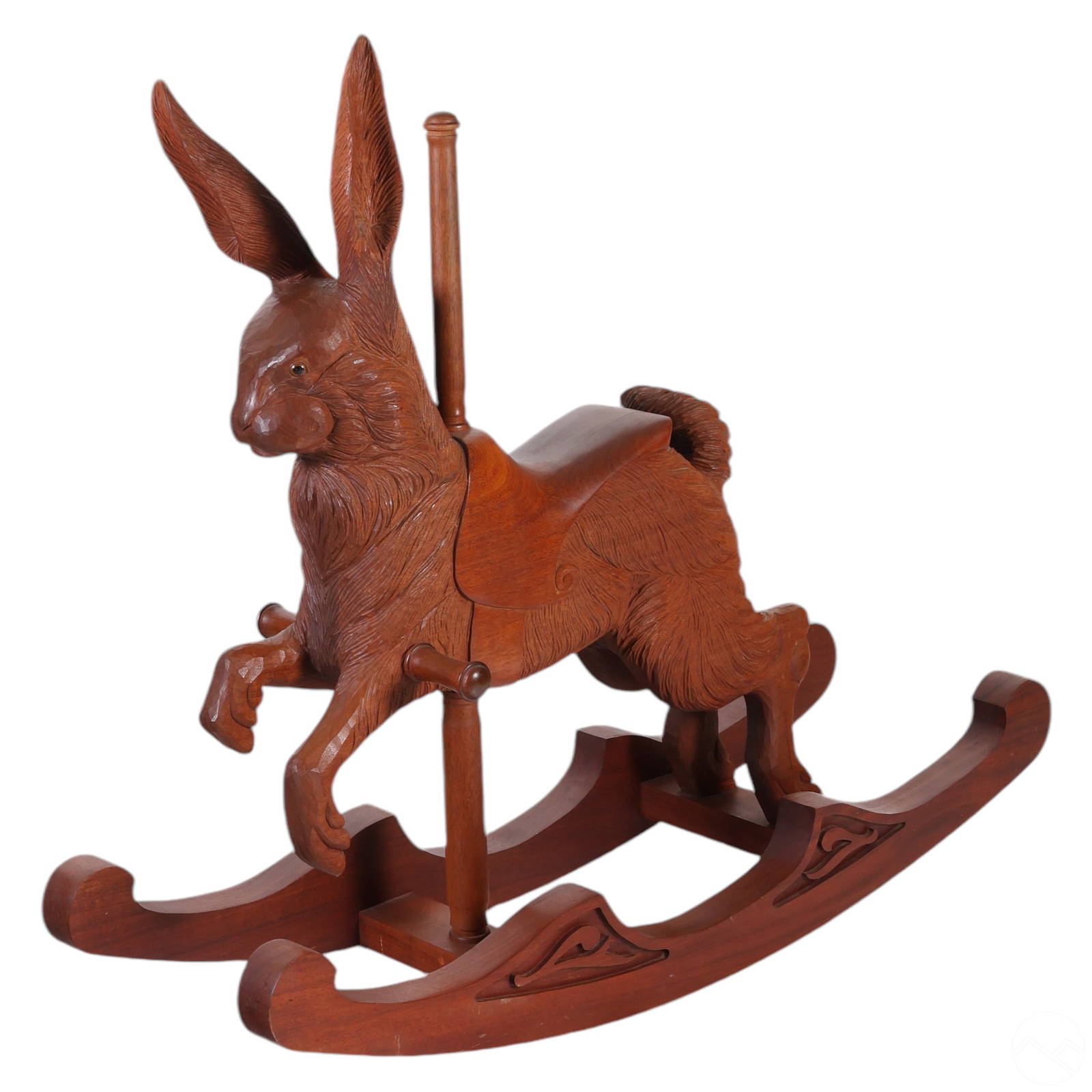 Joe Leonard B.1948 Wood Rocking Carousel Rabbit Auction