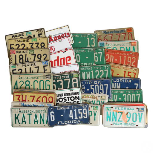 70pc Lot Of Automobile License Plates Collection