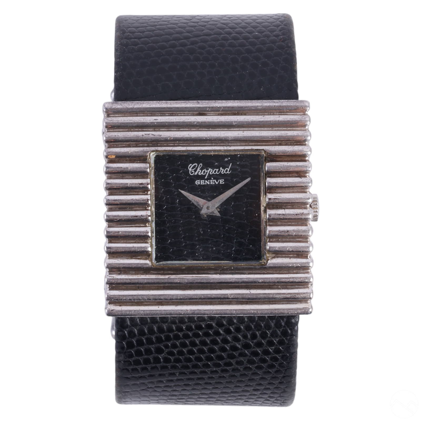Chopard Vintage 925 Silver And Leather Cuff Watch Auction