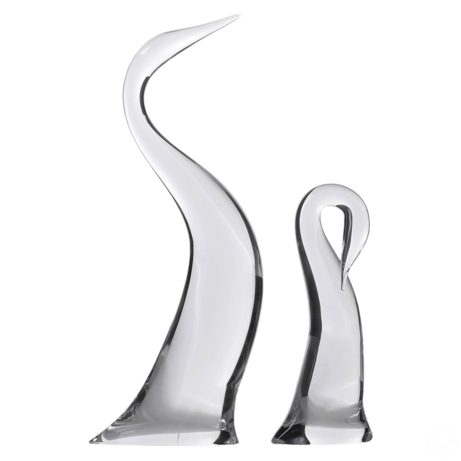 Steuben Swan Duck Modern Art Glass Sculptures Lot Auction