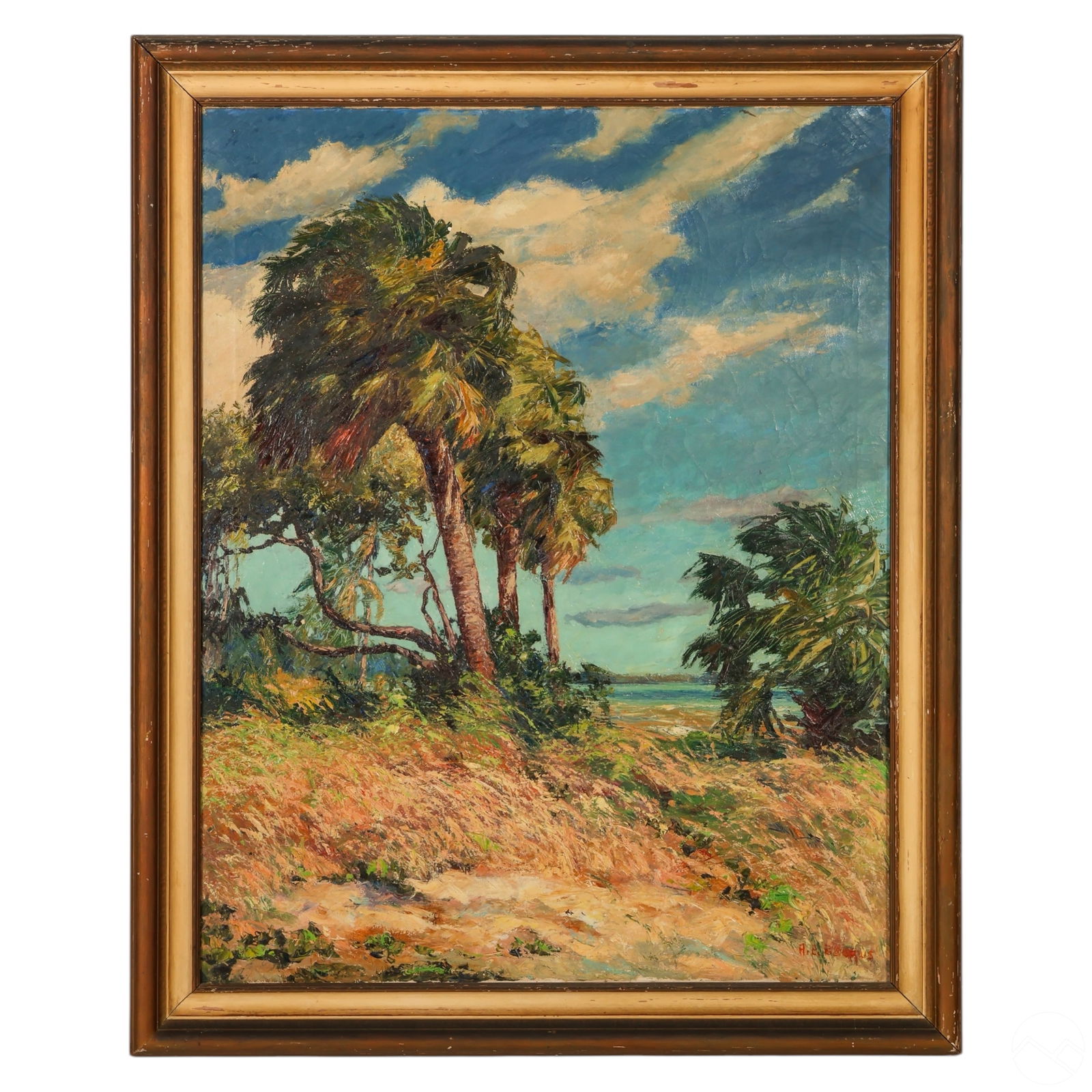 Albert Backus 1906-1990 Coastal Landscape Painting Auction