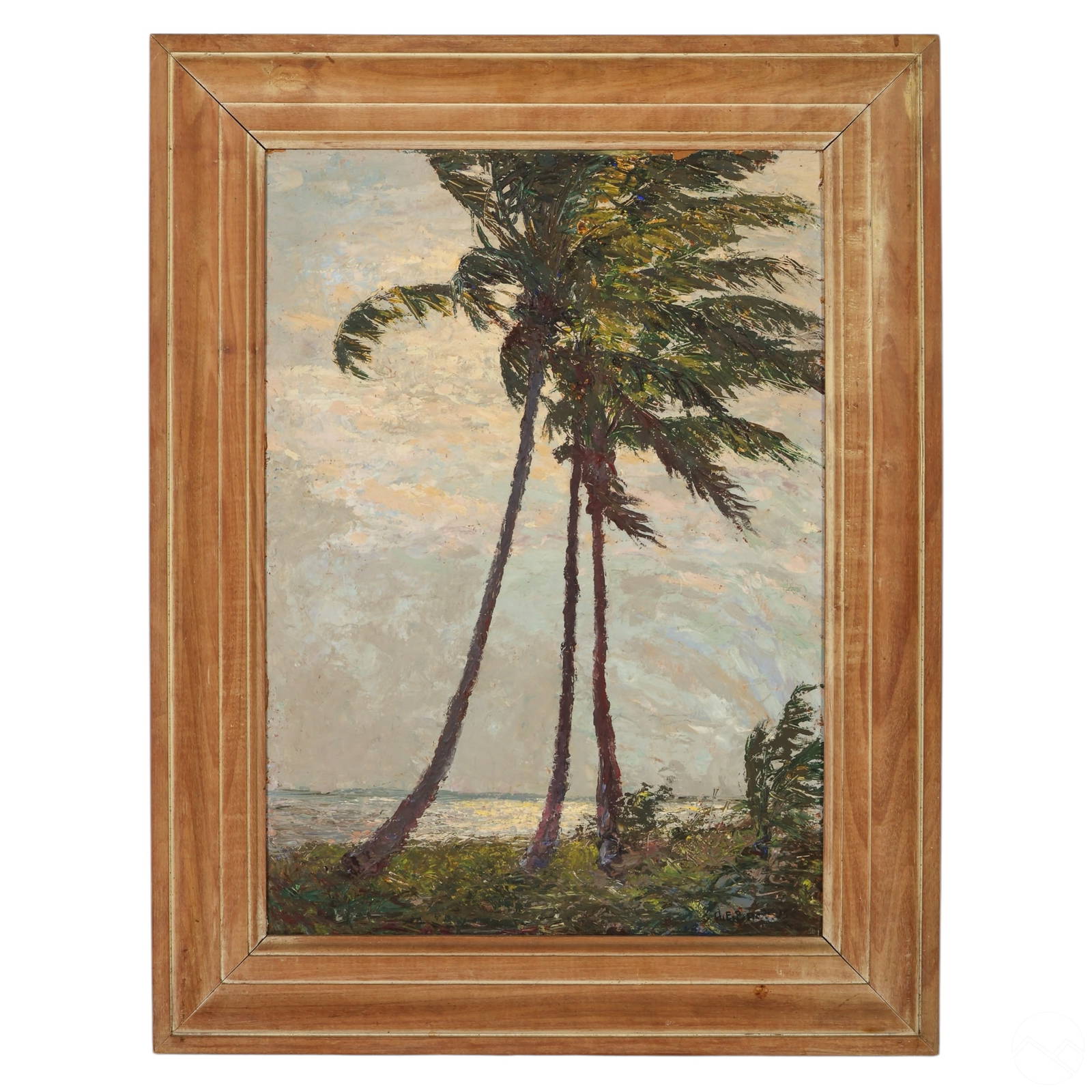 Albert Backus 1906-1990 Coastal Palm Trees Painting Auction