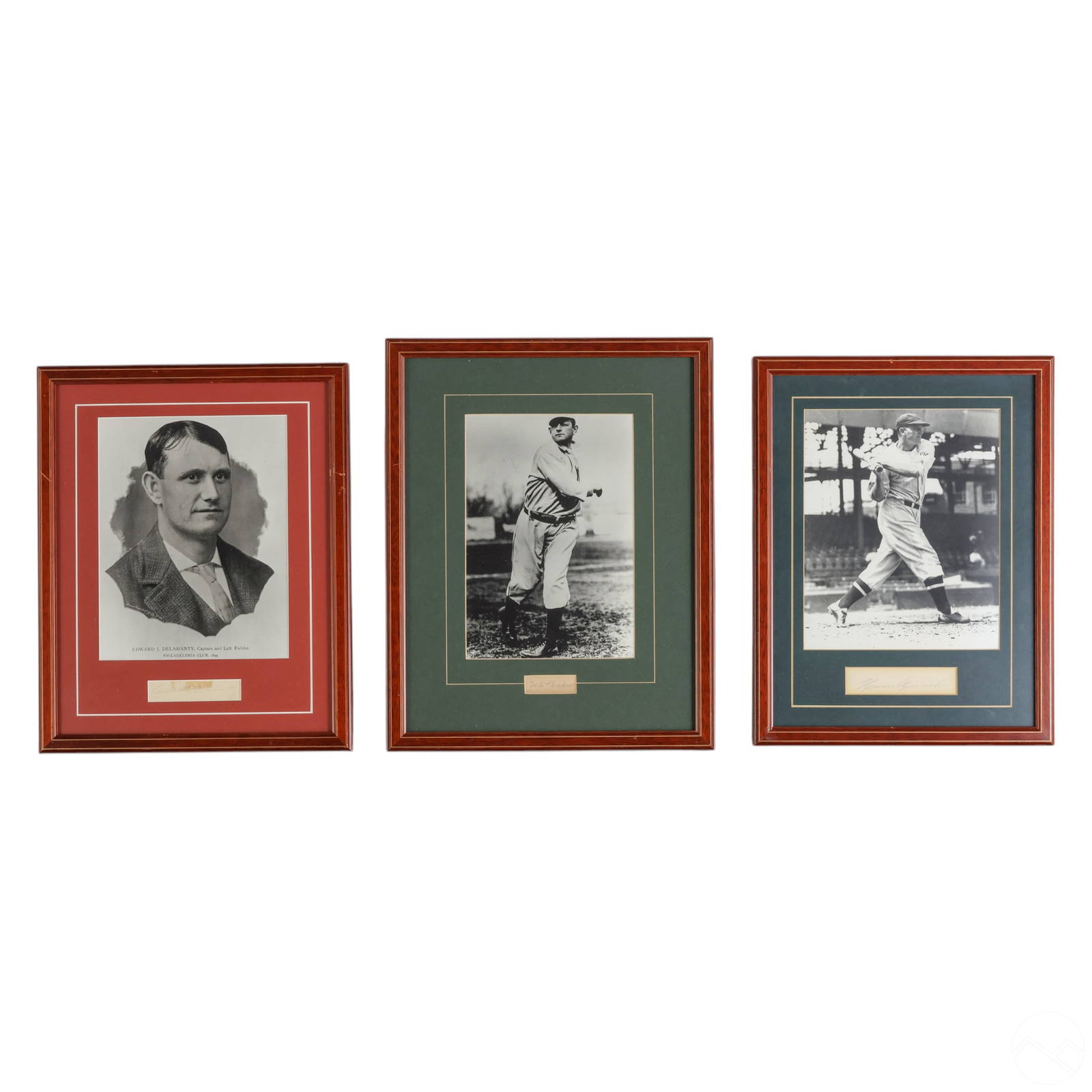 Chesbro Delahanty Manush Signed Photographs 3p Lot Auction