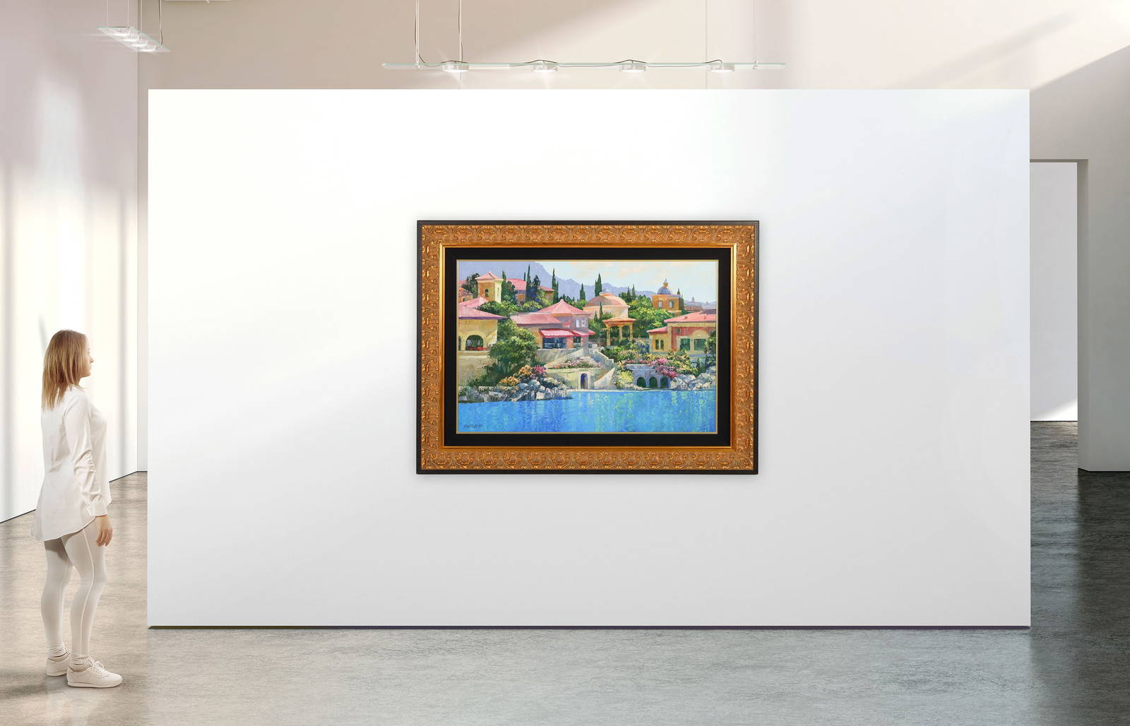 Howard Behrens 1933-2014 Coastal Village Painting Auction