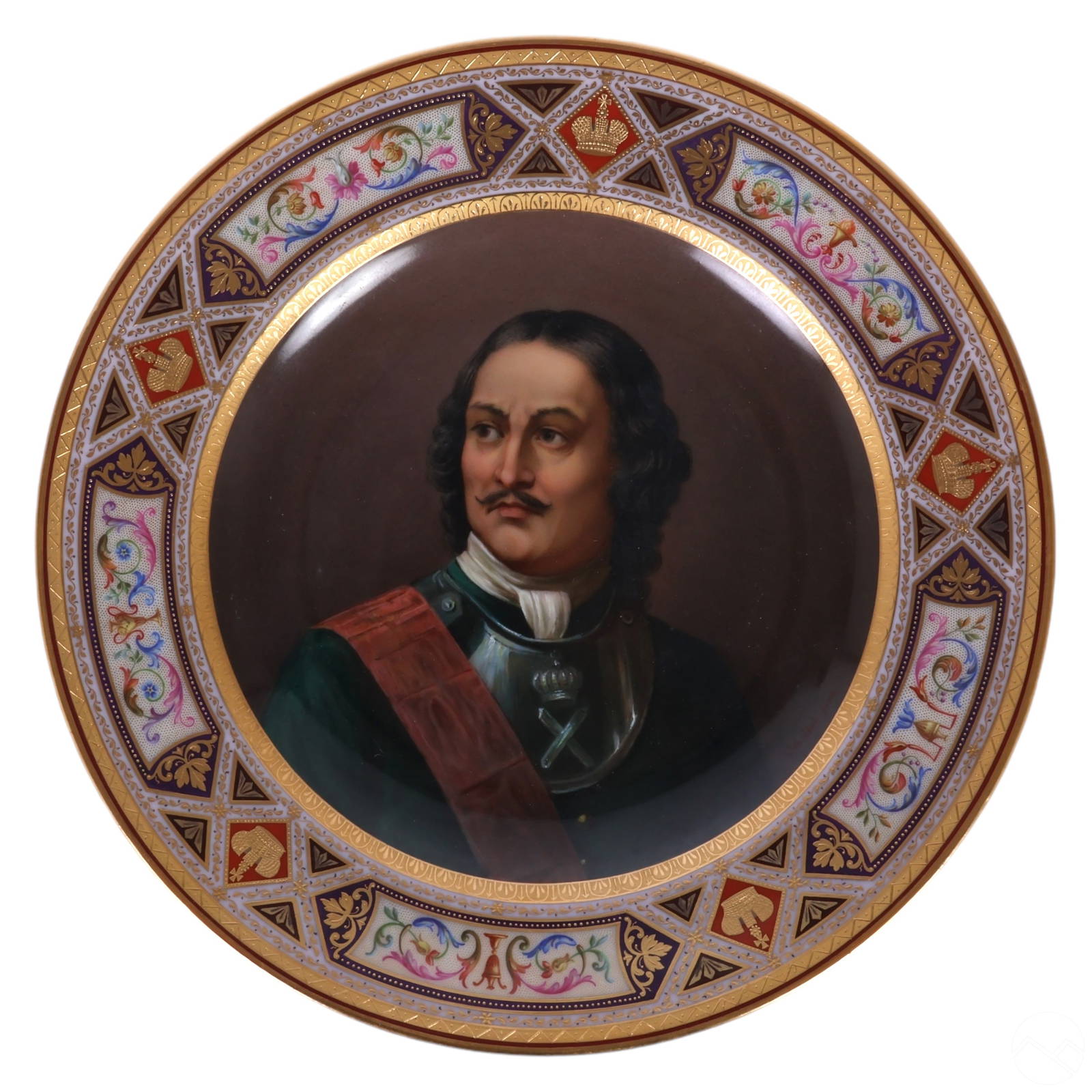 Royal Vienna Peter The Great Portrait Plate Signed Auction