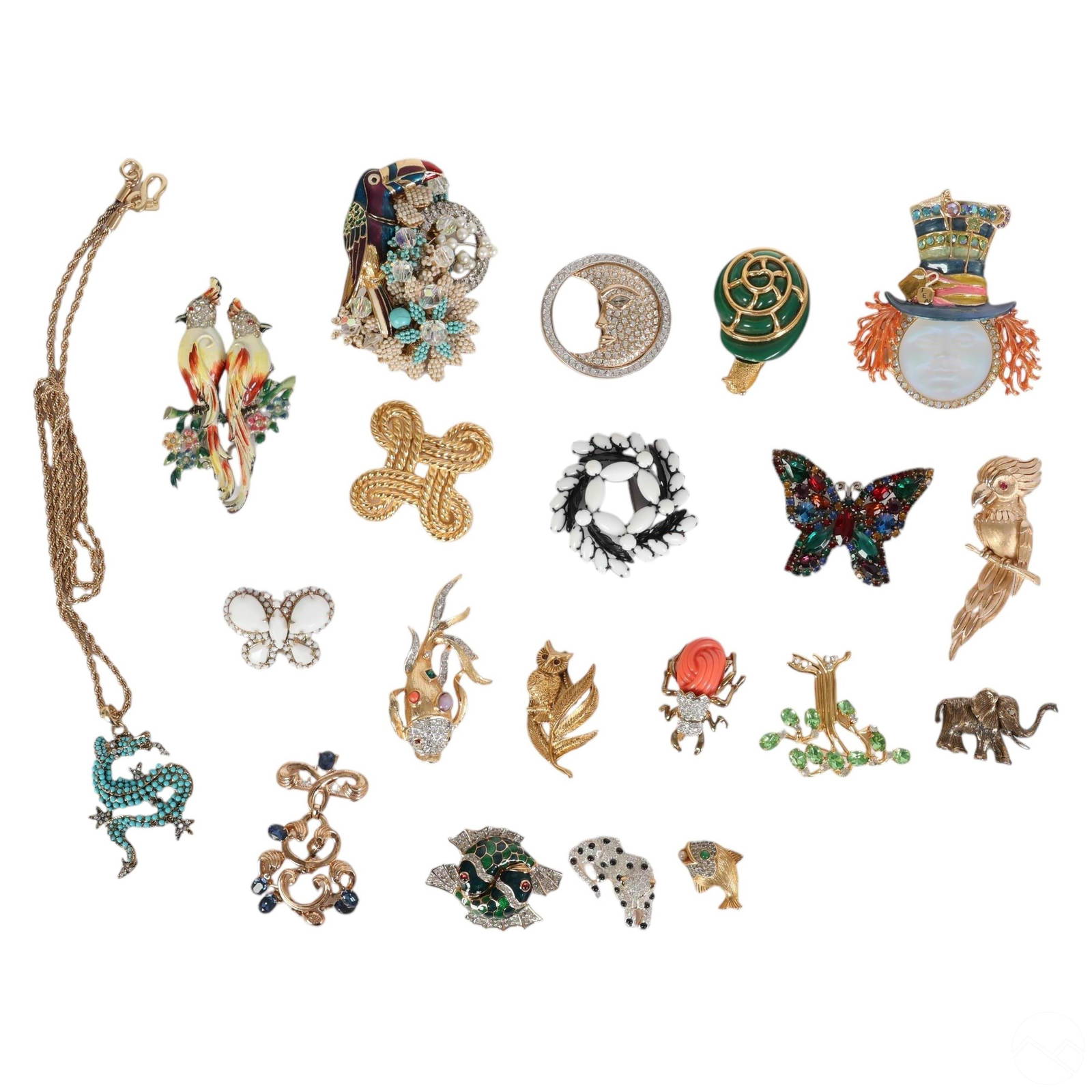 Kjl Vogue Ciner Leiber Designer Costume Brooch Lot Auction