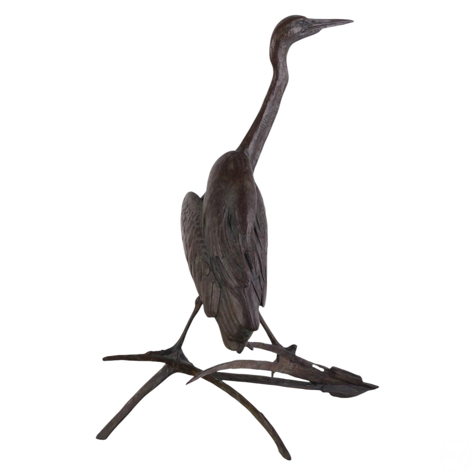 Walter Matia B.1953 Blue Heron Le Bronze Sculpture Auction