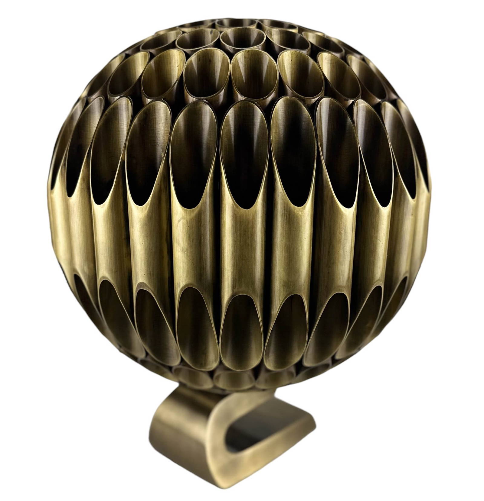 Michel Armand Style Modern Ruche Brass Ball Lamp Auction