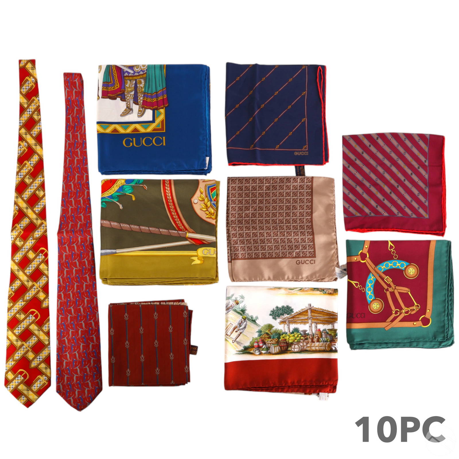 Gucci Vintage Pocket Squares Scarves And Ties Lot - Jul 02, 2025 | Hill ...
