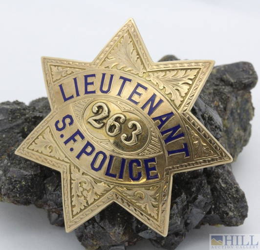 14k Gold San Francisco Sf Police Lieutenant Star Badge