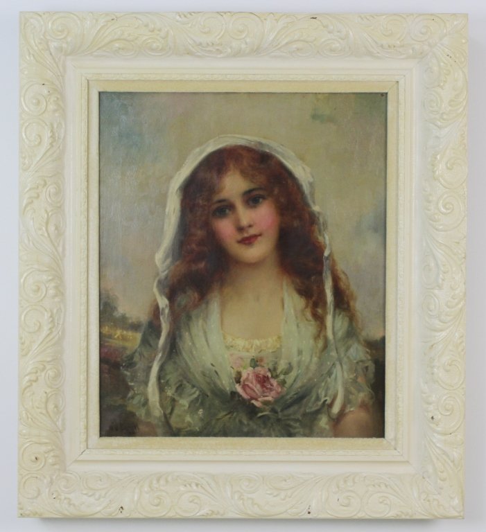 Signed William Joseph Carroll UK Portrait Oil Painting