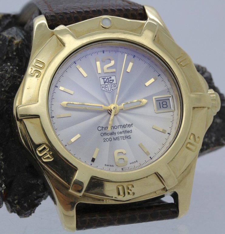 Mens Solid 18k Gold Tag Heuer Chronometer Watch