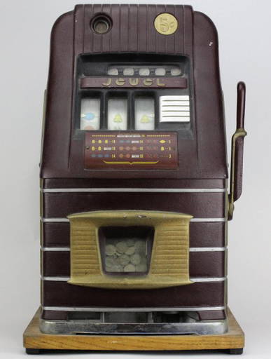 1940's Mills Jewel 5 Cent Table Top Slot Machine