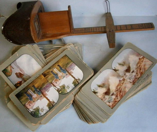 Keystone Stereopticon Viewer Model 40 With 120+ Stereo