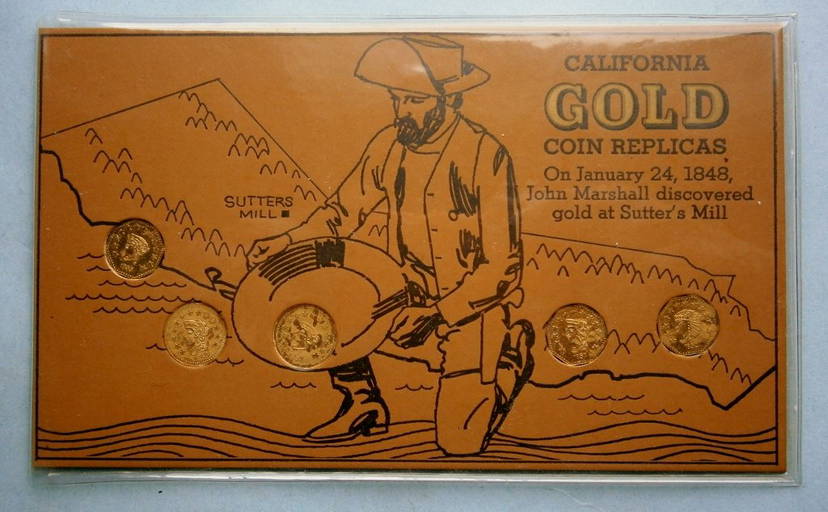 Set Of Five California "gold" Coin Replicas
